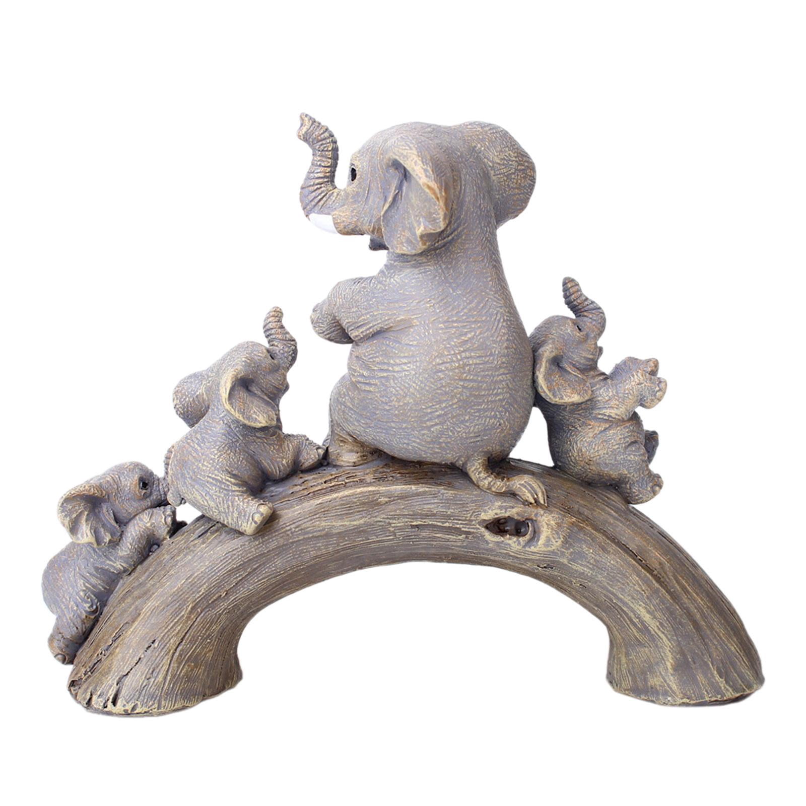 deevoka Elephant Sculpture Collectible Resin Elephant Statue for Desk ...