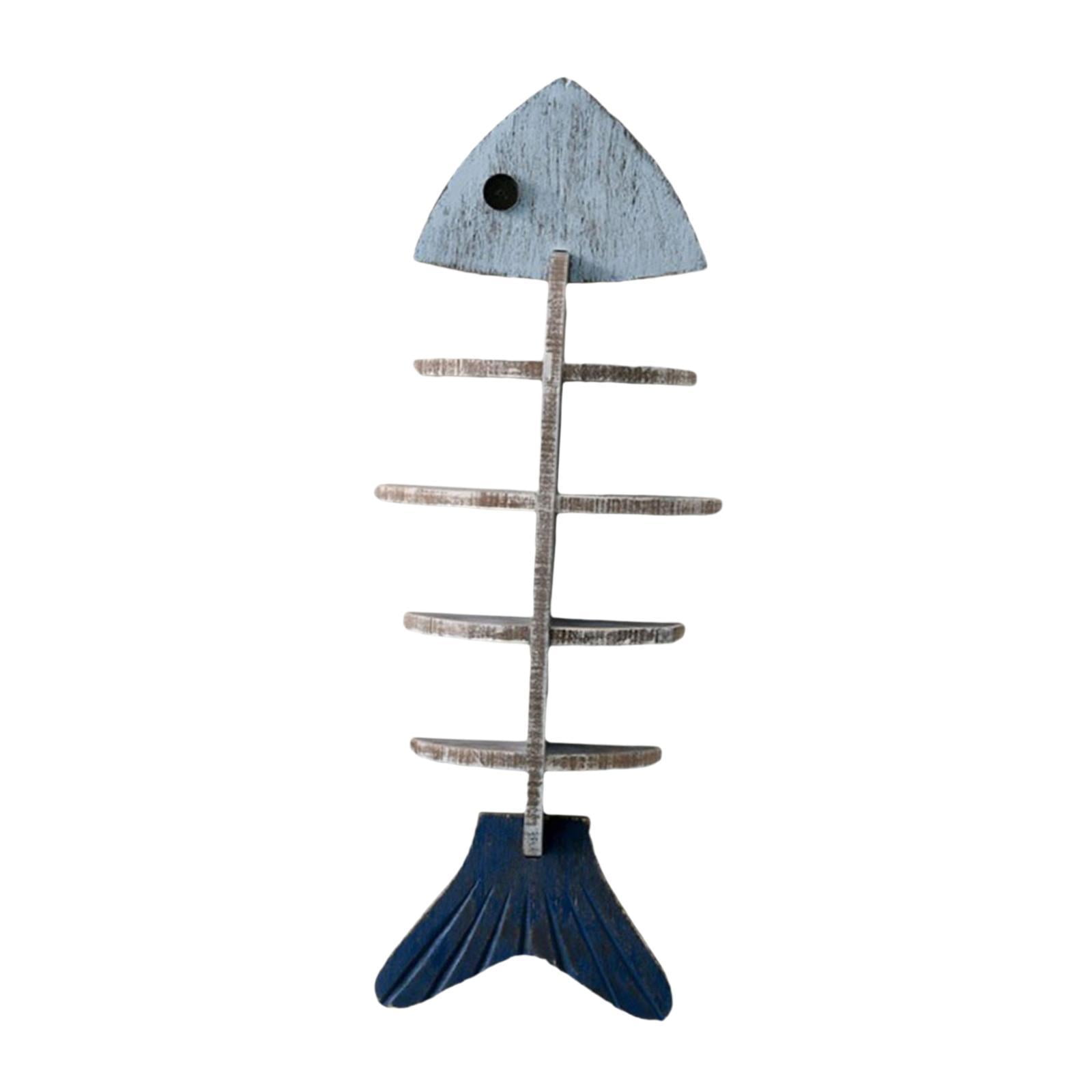 deevoka Fishbone Shape Wall Shelf Beach Themed Wall Mounted for Storage ...