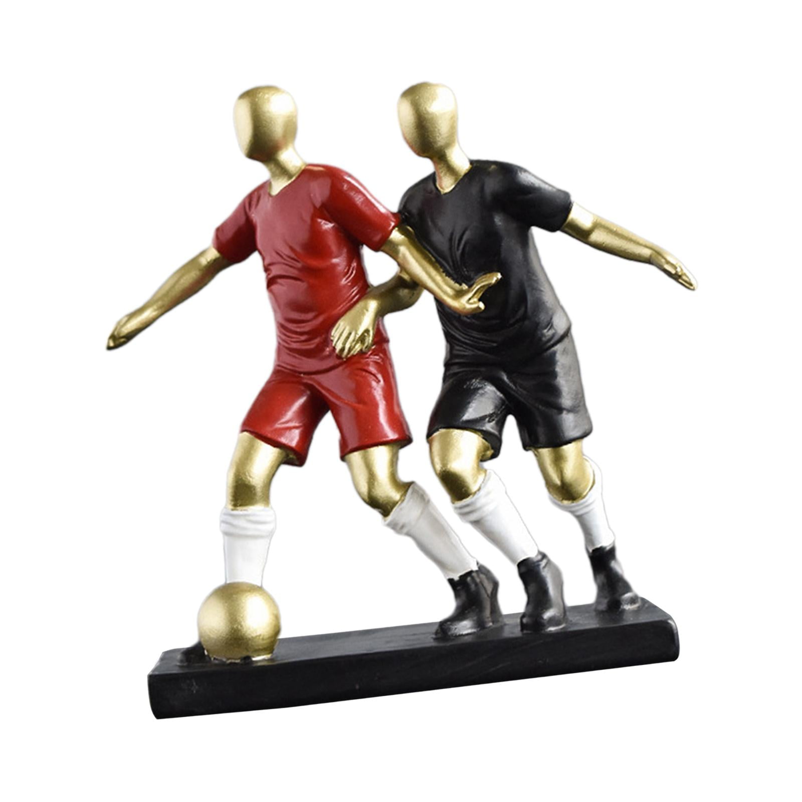 deevoka Football Player Statue Artwork Resin Figurine for Office Living ...