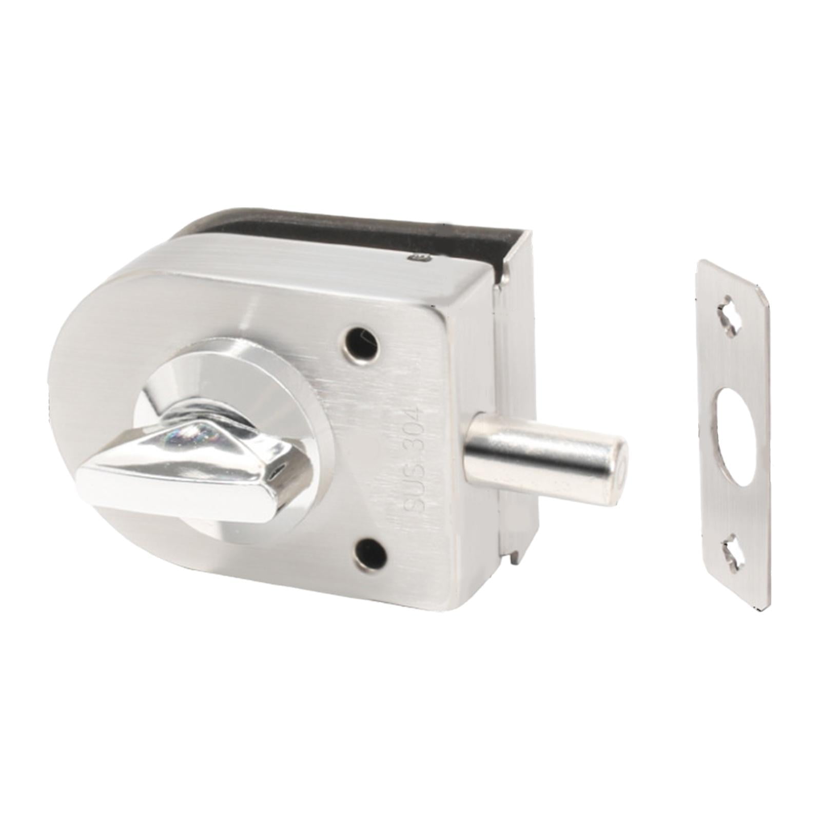 deevoka Frameless Glass Door Lock Keyless Bolt Ground Latch for Shops ...