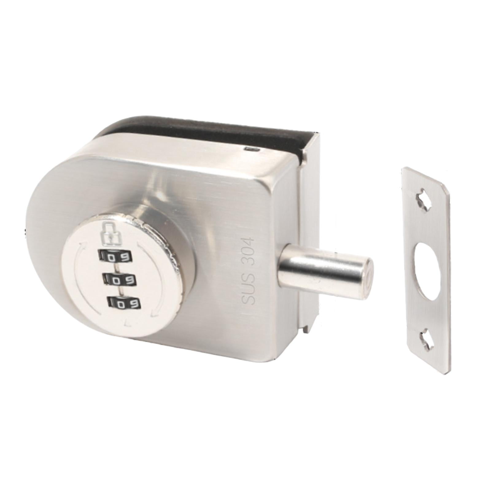 deevoka Frameless Glass Door Lock Keyless Bolt Ground Latch for Shops ...