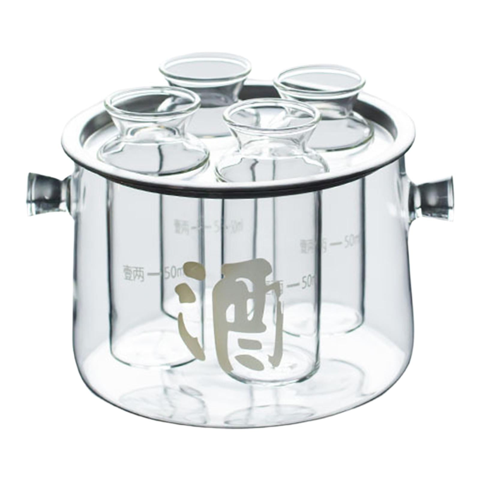 deevoka Glass Sake Set Japanese Serving Transparent for Kitchen Wedding ...