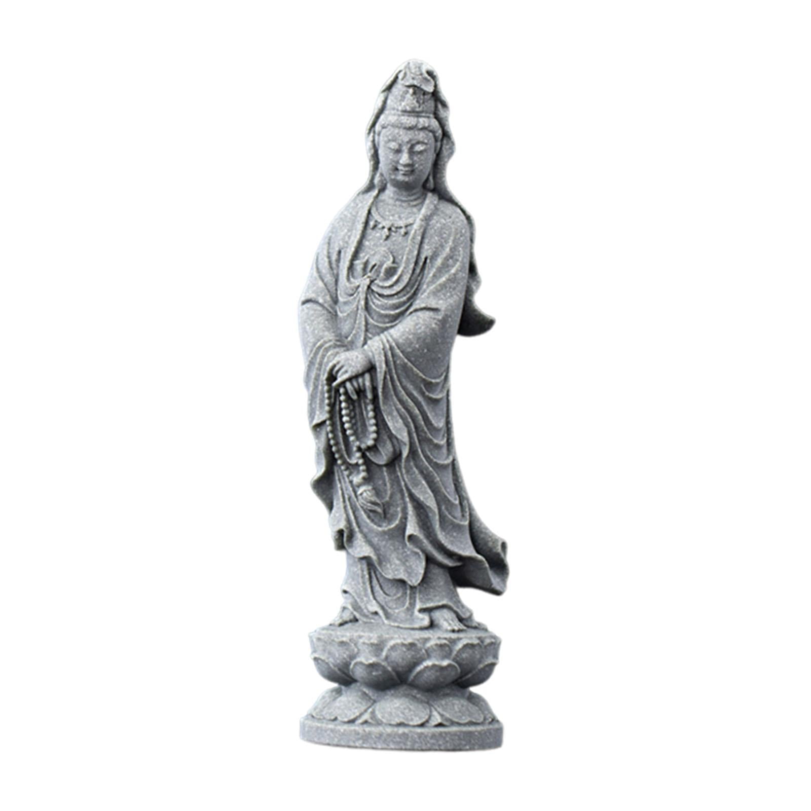 deevoka Guan Yin Statue Chinese Decorative Stone Ornament for Office ...