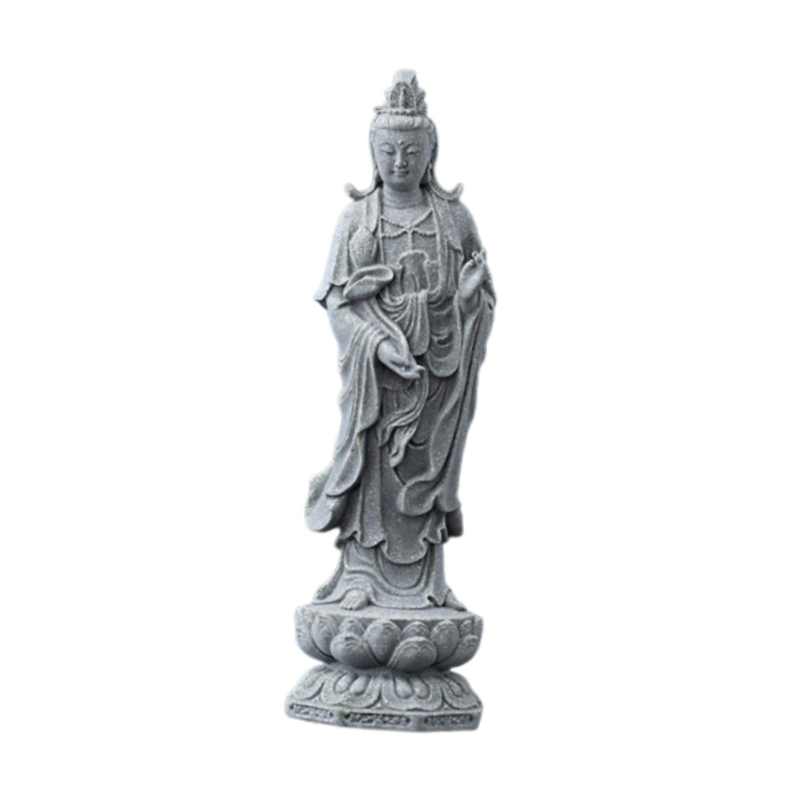 deevoka Guan Yin Statue Ornament Accessories for Office Bookshelf Table ...