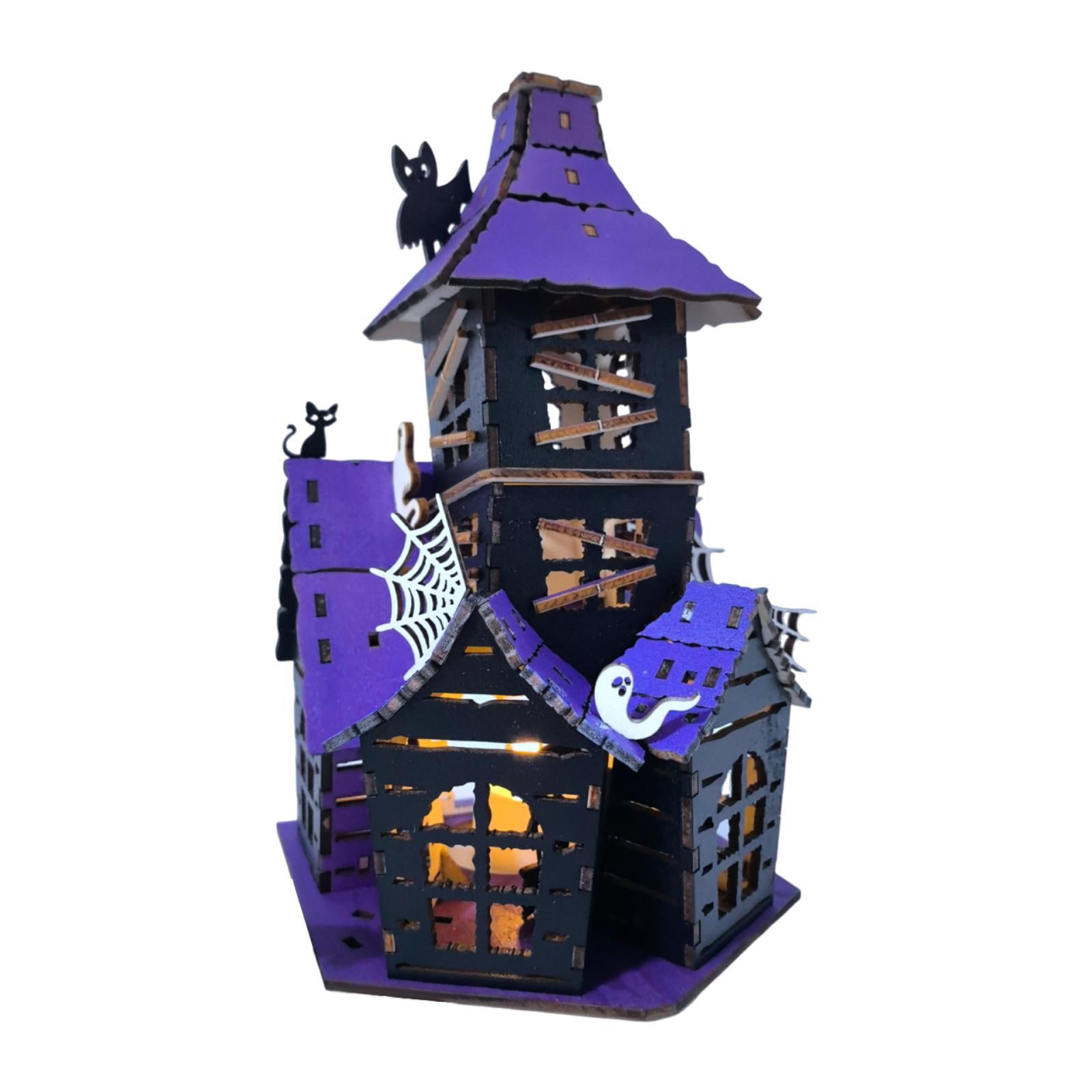 deevoka Halloween Haunted House DIY Kit Wood Castle for Bookshelf ...