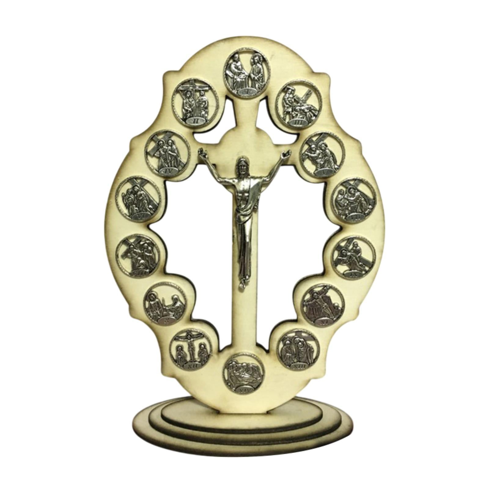 deevoka Jesus Cross Figurine Art Catholicism Sculpture for Mantel ...