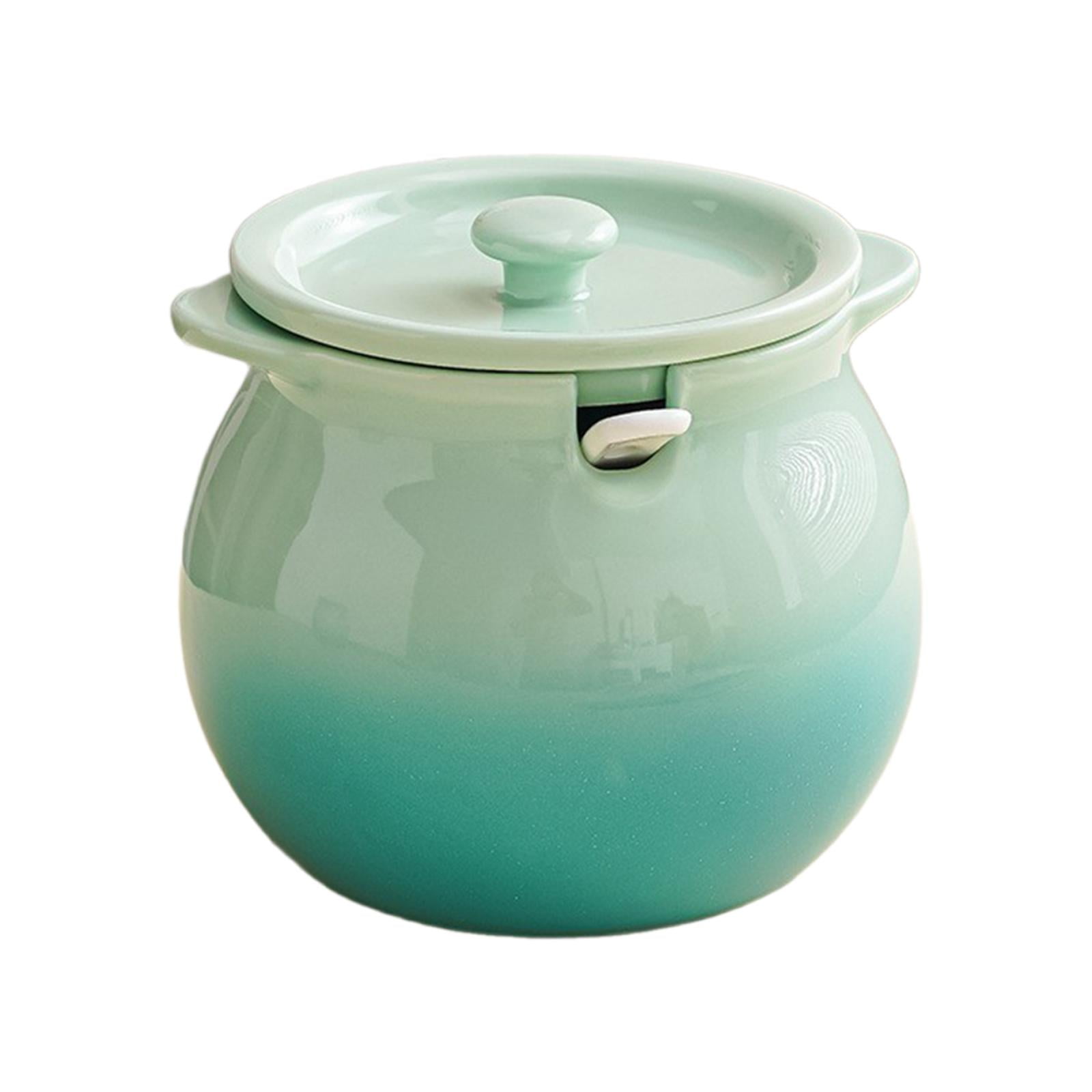 deevoka Kitchen Container with Lid Spoon Food Storage Decorative Double ...