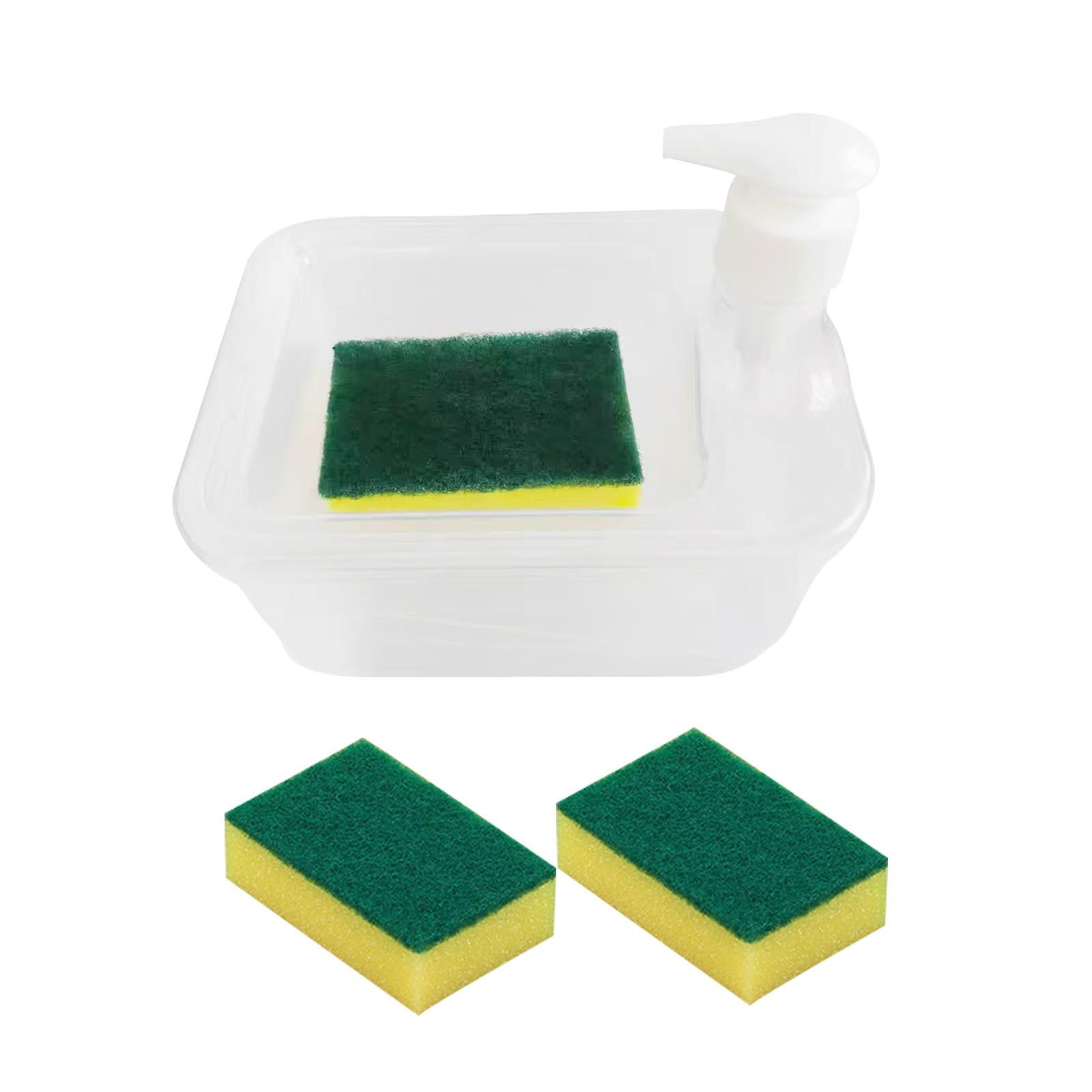deevoka Kitchen Soap Dispenser 2 Sponges with Sponge Holder for Cafe ...