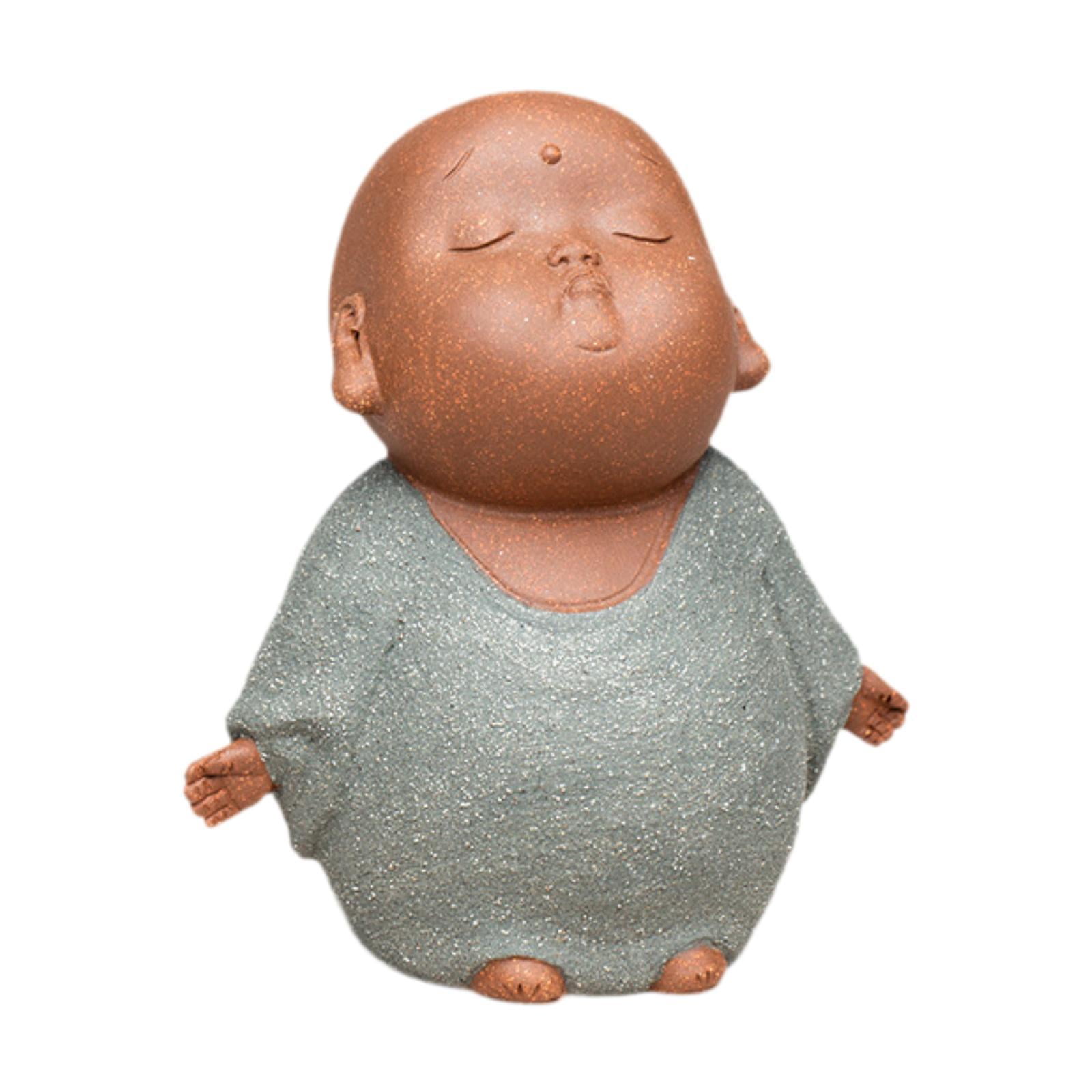 deevoka Little Monk Statue Buddha Sculpture Decorative Gift Desk Monk ...