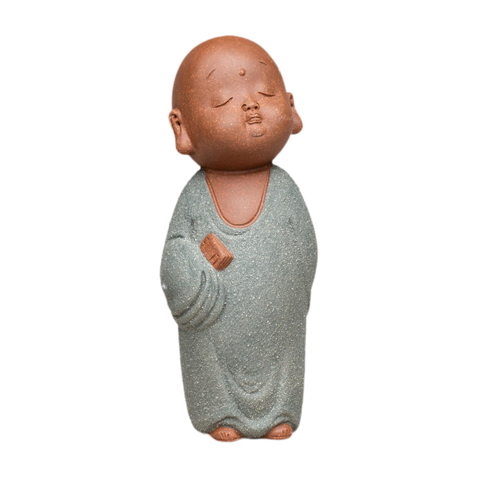 deevoka Little Monk Statue Buddha Sculpture Decorative Gift Desk Monk ...
