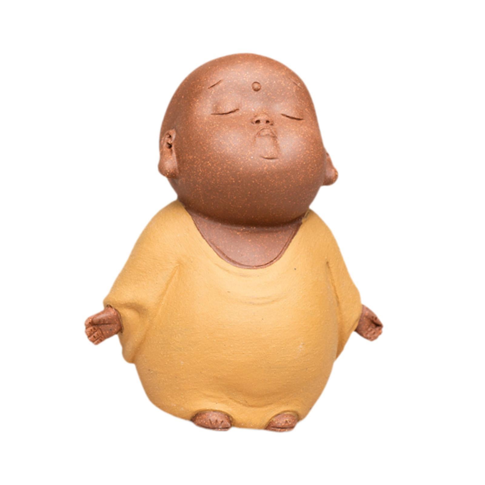 deevoka Little Monk Statue Buddha Sculpture Decorative Gift Desk Monk ...