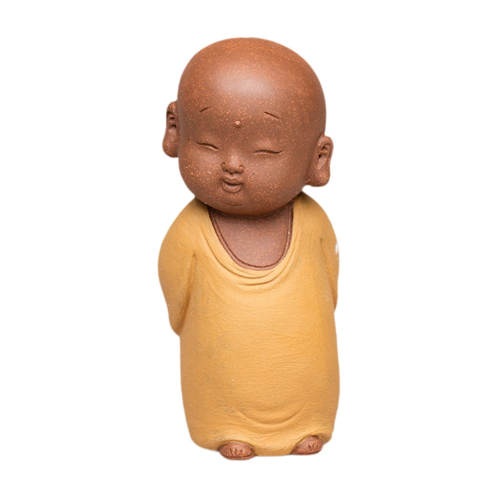 deevoka Little Monk Statue Buddha Sculpture Decorative Gift Desk Monk ...