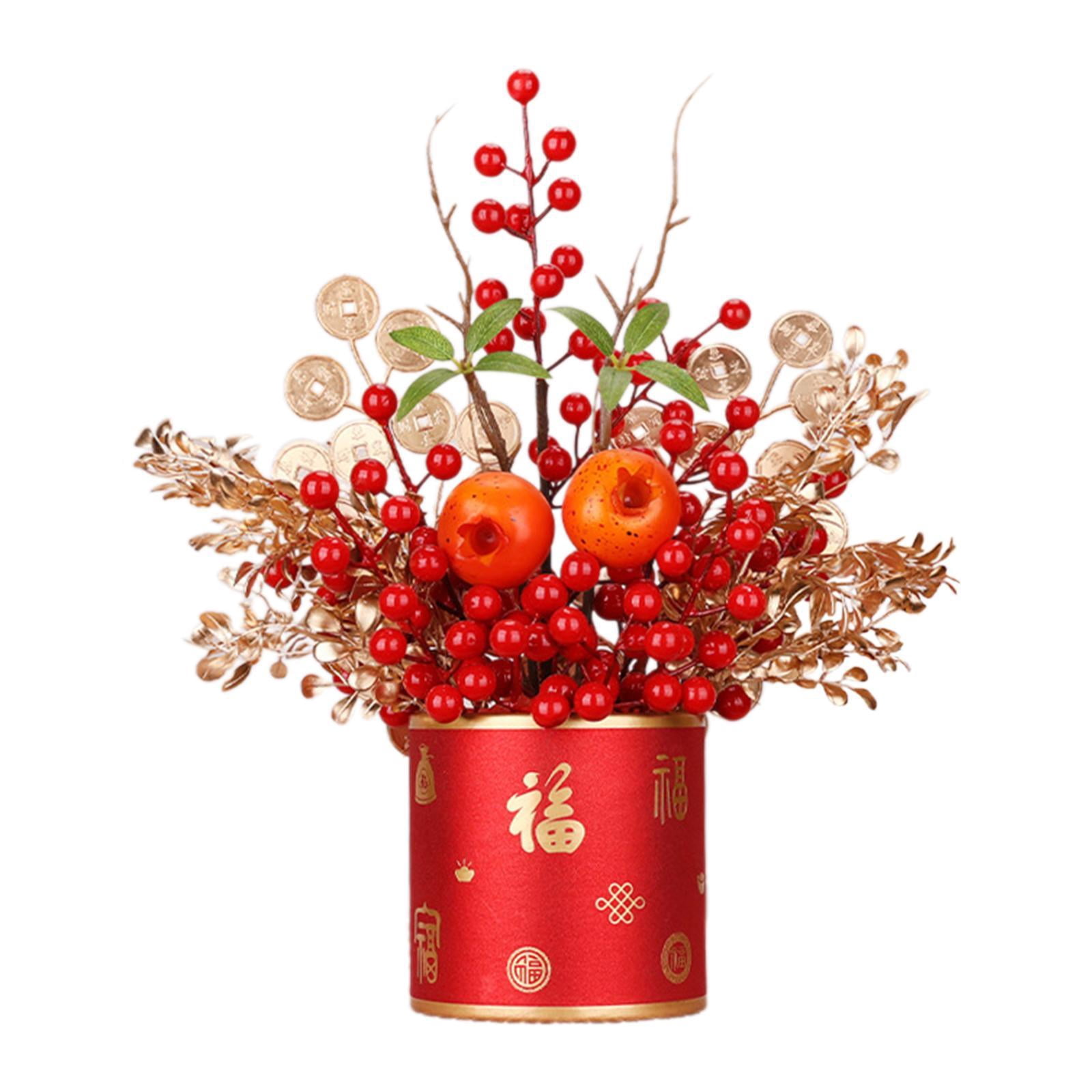 deevoka New Year Blessing Bucket Artificial Potted Gift for Indoor ...
