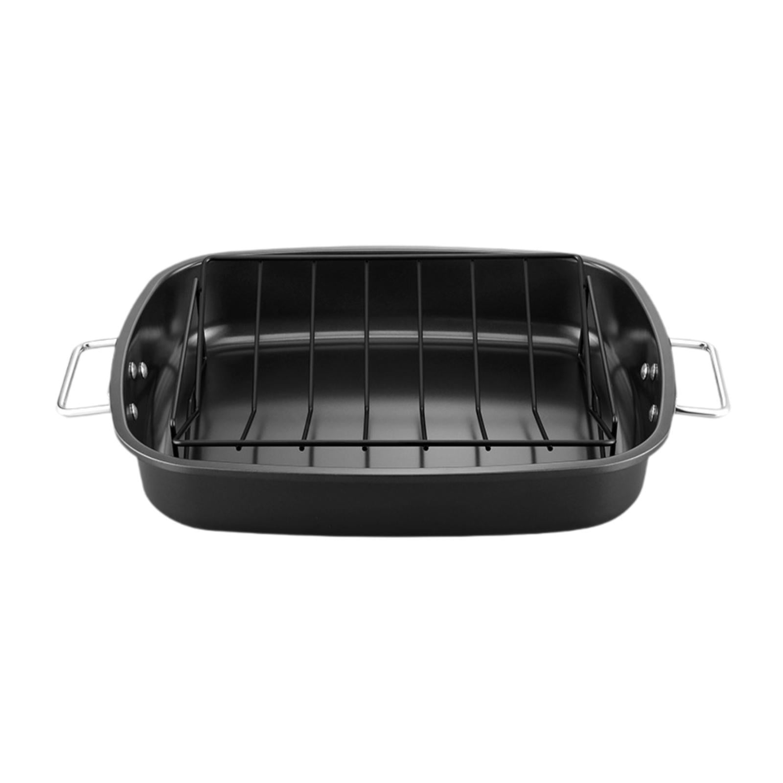deevoka Nonstick Roasting Pan with Rack 17 Inchx 14 inch Oven Baking ...