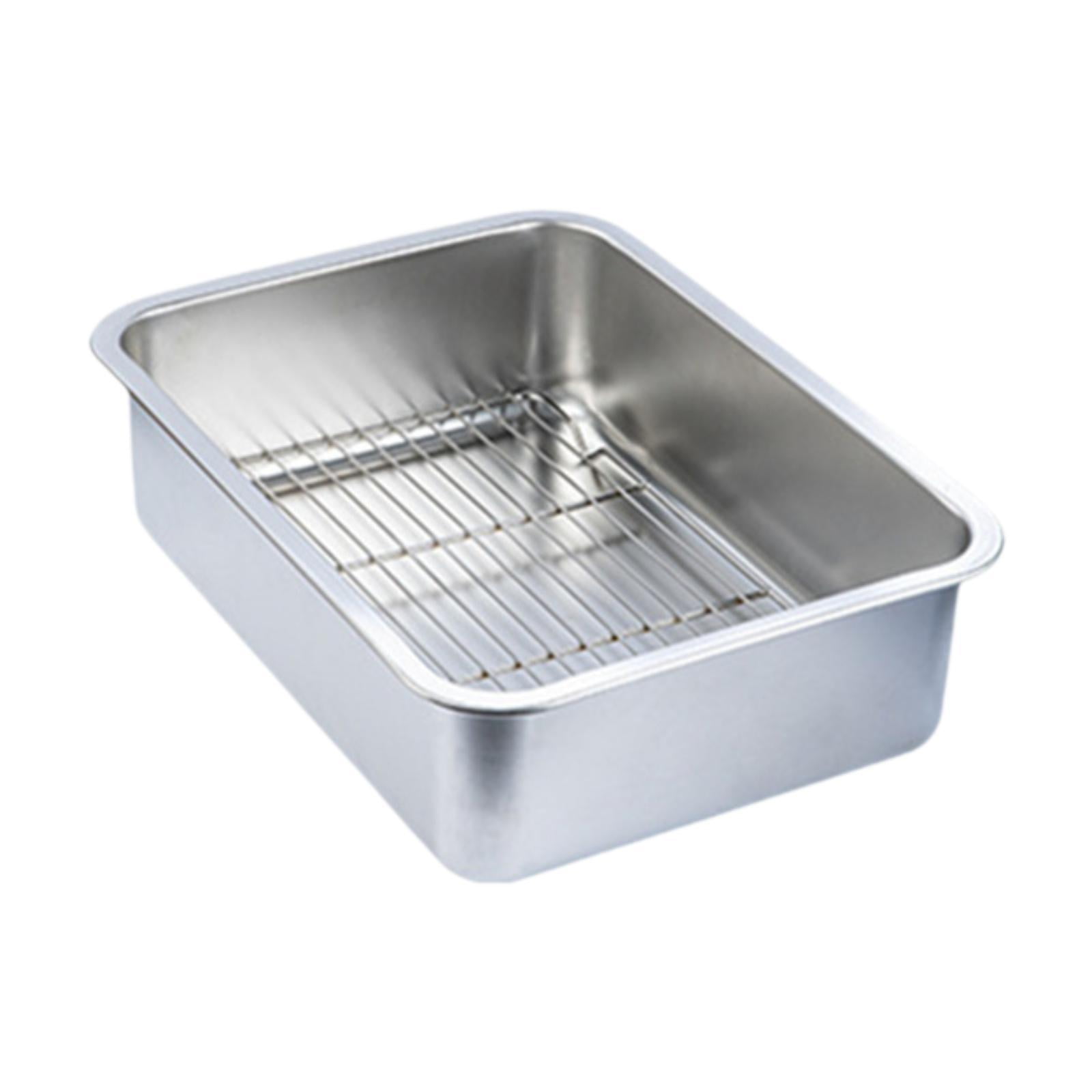 deevoka Oven Tray Pan with Rack Rectangular Oil Filter Tray for Food ...