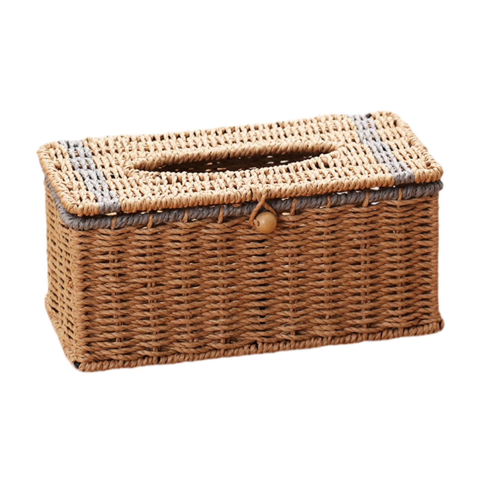 deevoka Paper Rope Tissue Box Boho Tissue Paper Holder for Washroom ...