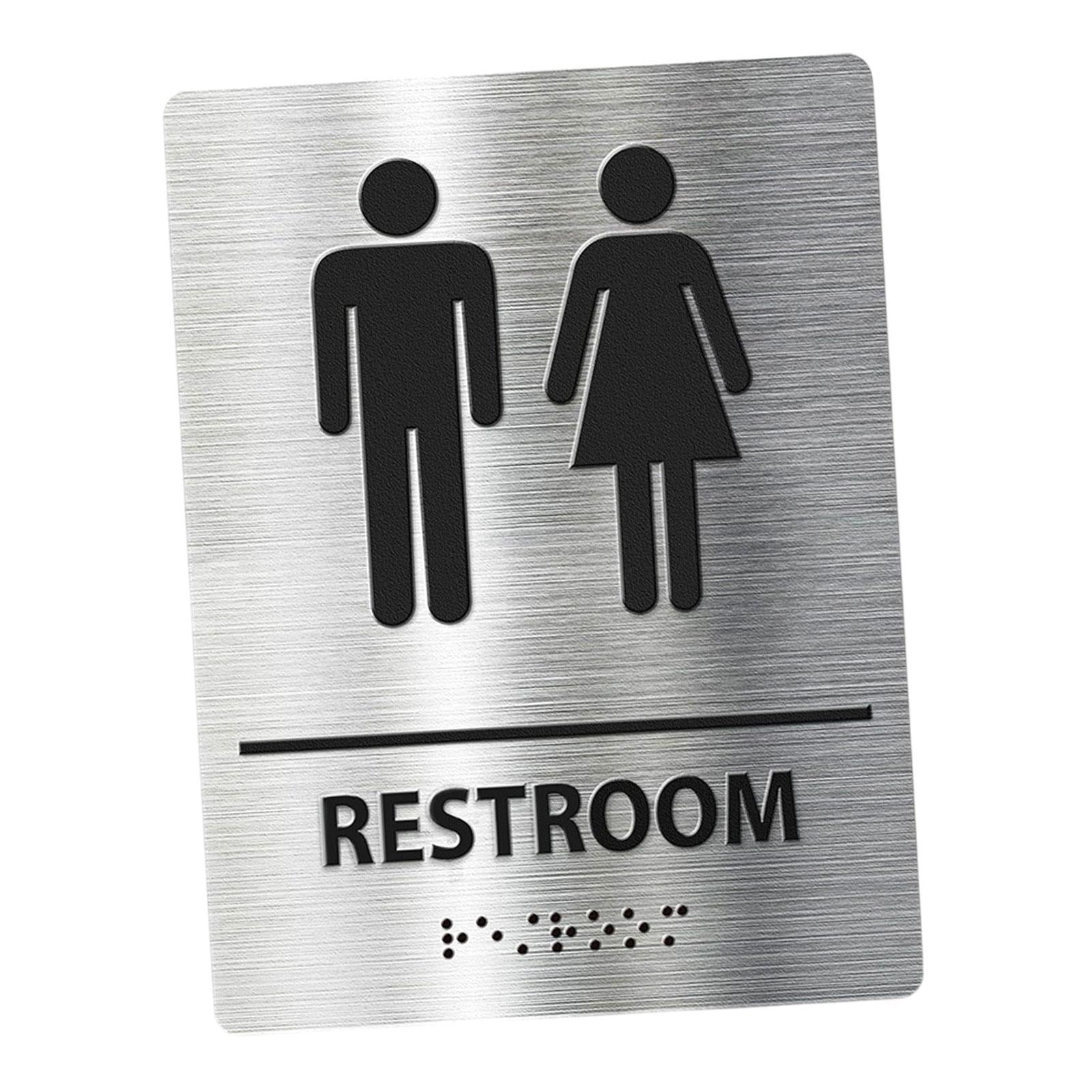 deevoka Restroom Sign Washroom Sign Business Restroom Sign Plate ...
