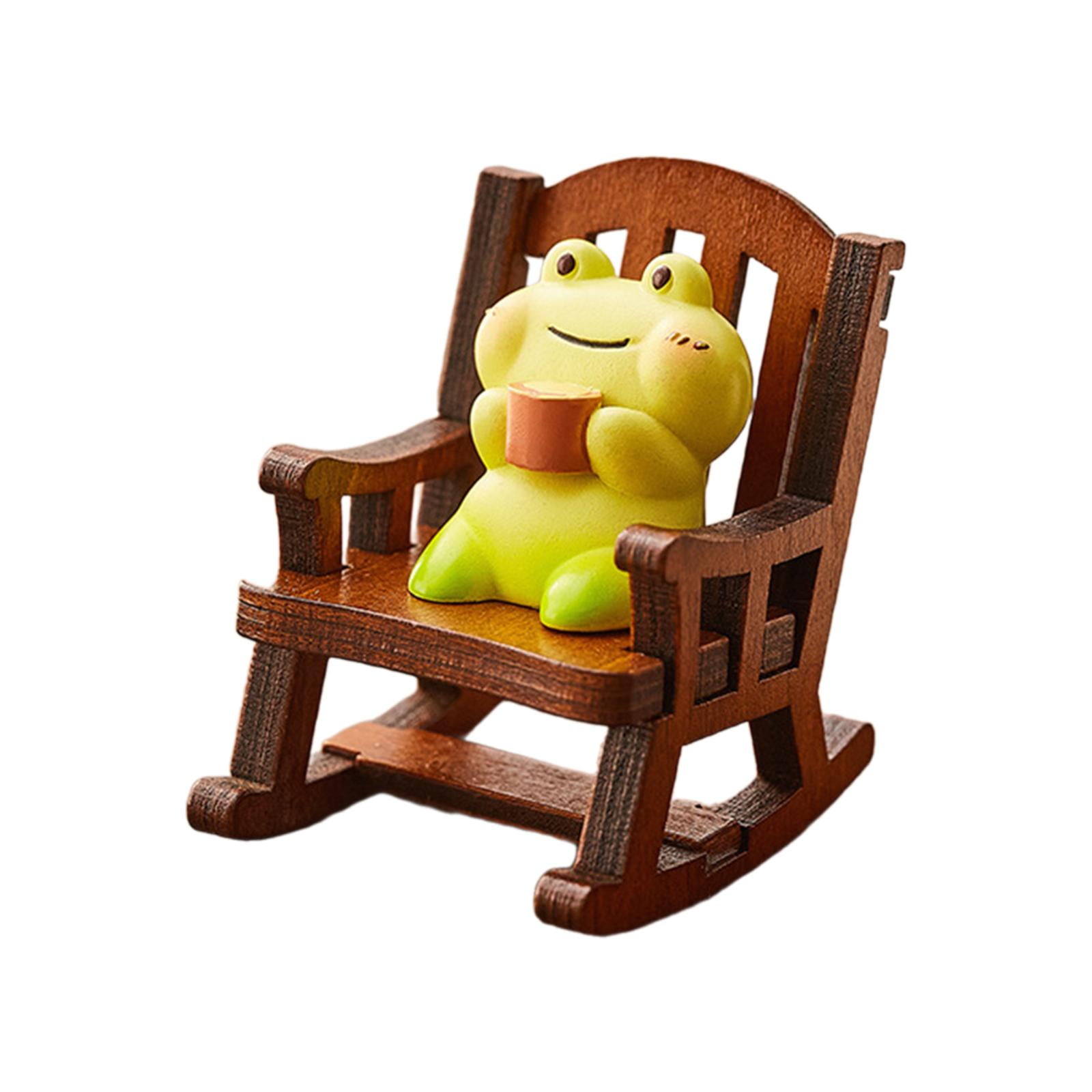 deevoka Rocking Chair Animal Figurine Cute Statue Cartoon Mini Desktop ...