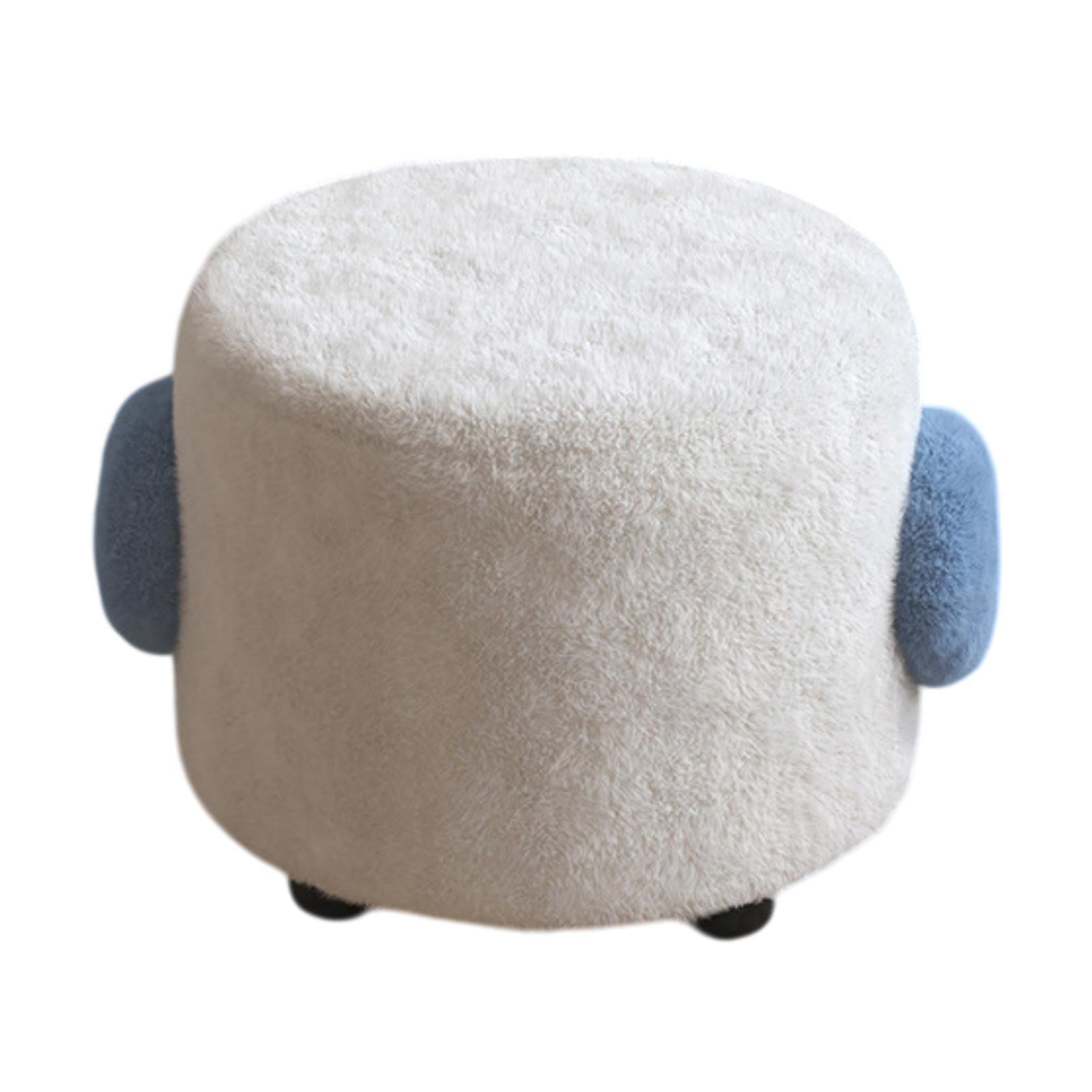 deevoka Round Small Foot Stool Ottoman Seat Chair Leisure Stool Wood ...