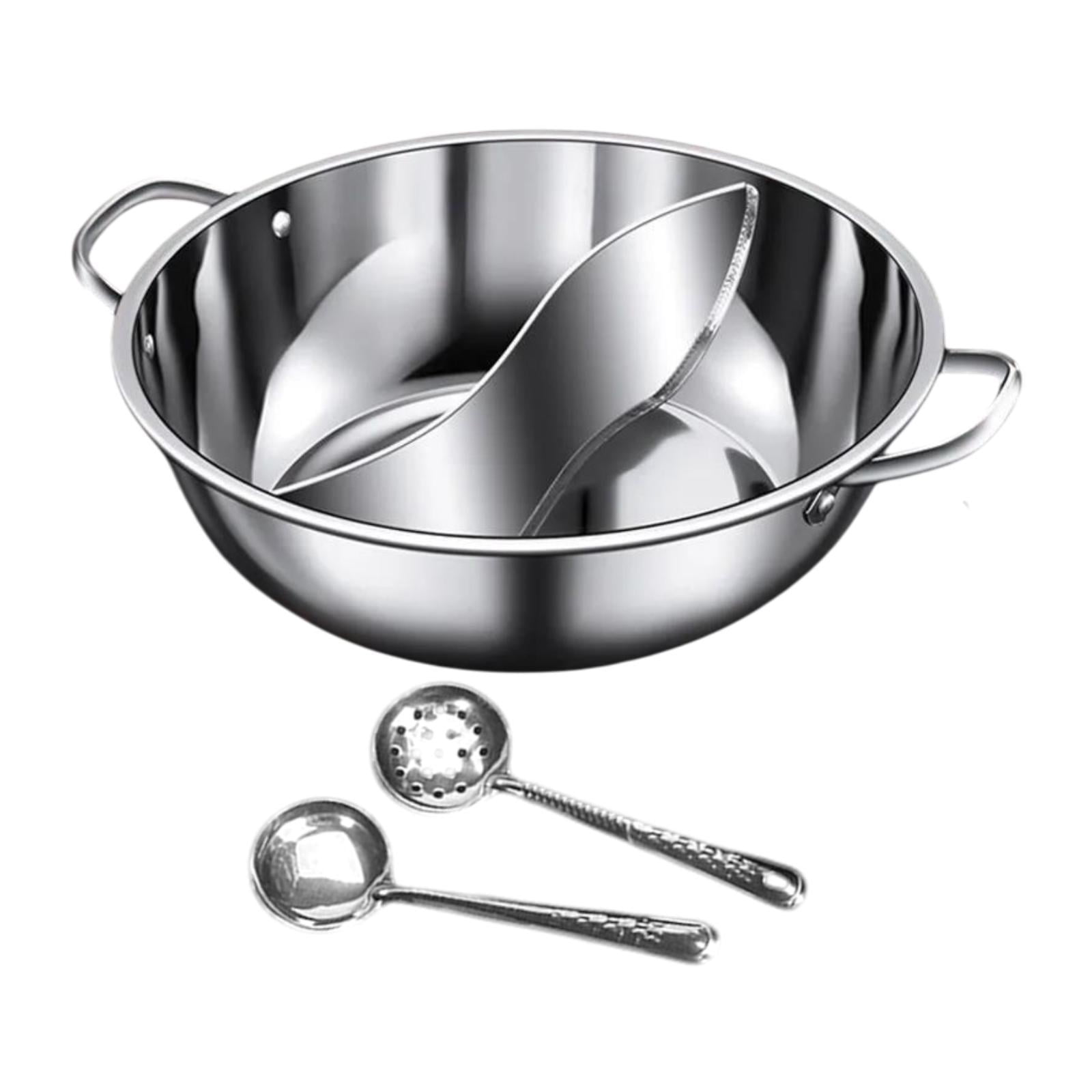 deevoka Stainless Steel Chinese Double Sided Pot Set Cookware for Party ...