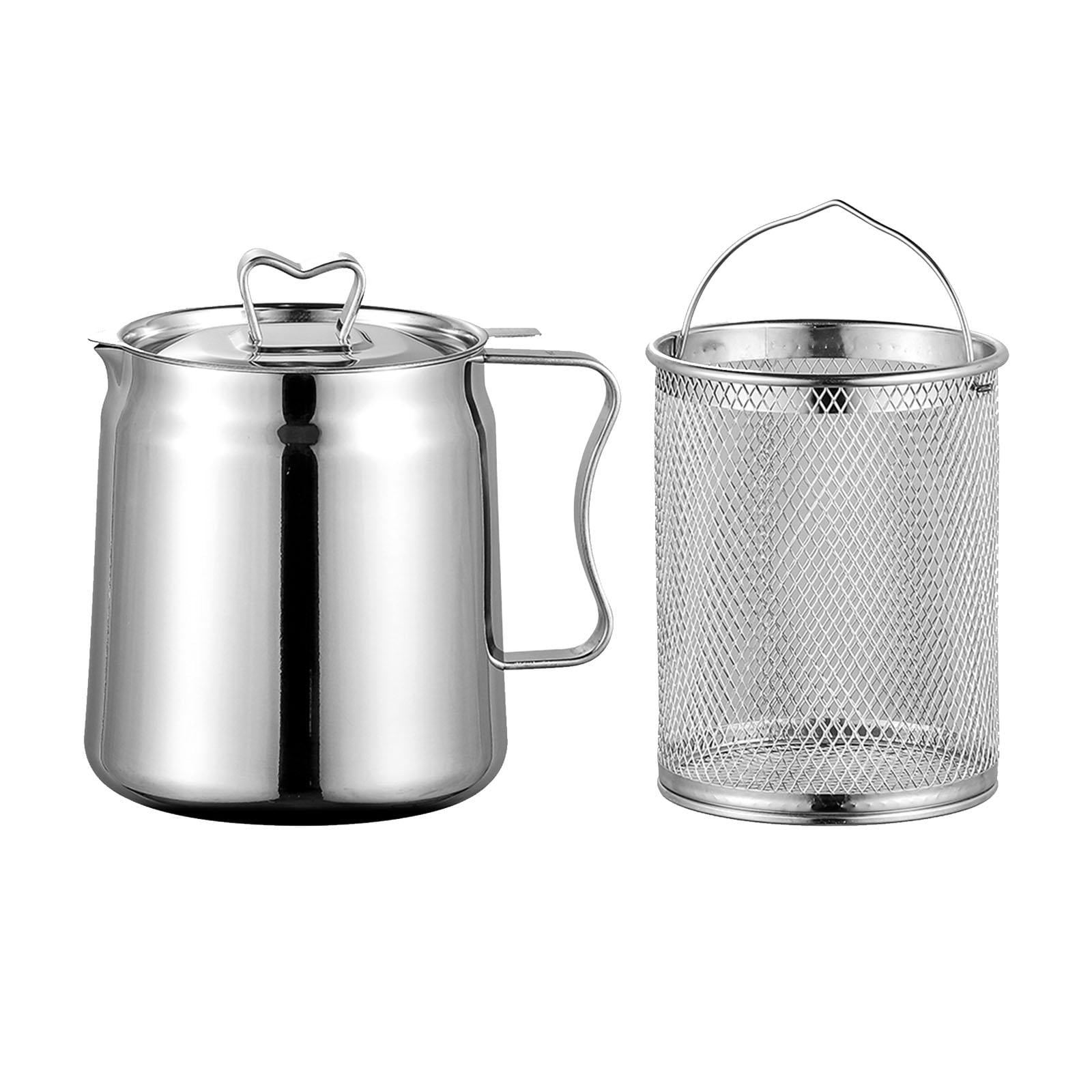 deevoka Stainless Steel Deep Fryer Pot Keepers for Cooking Oils Storage ...