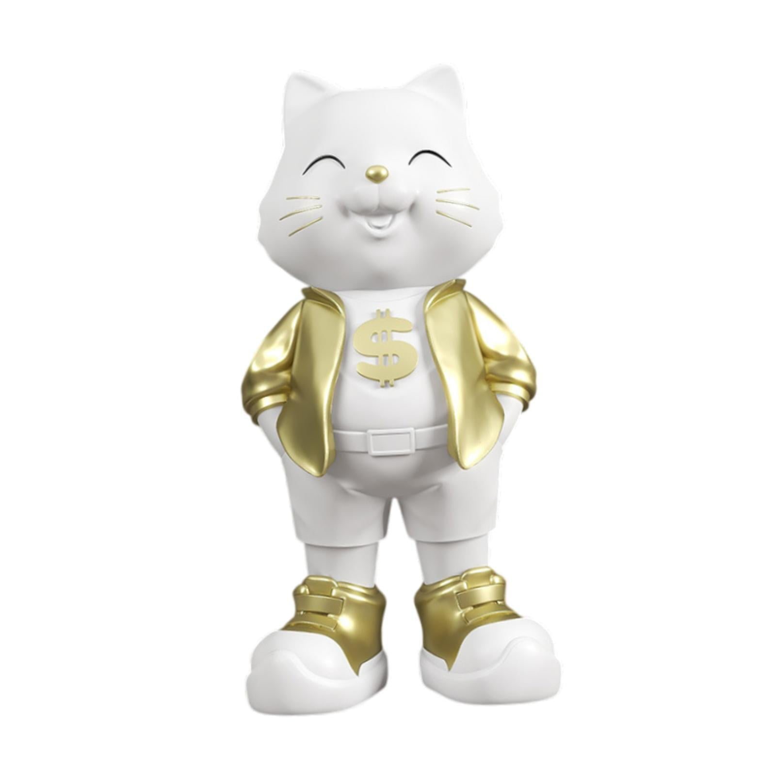 deevoka Standing Cat Statue Collectible Resin Sculpture for Cabinet ...