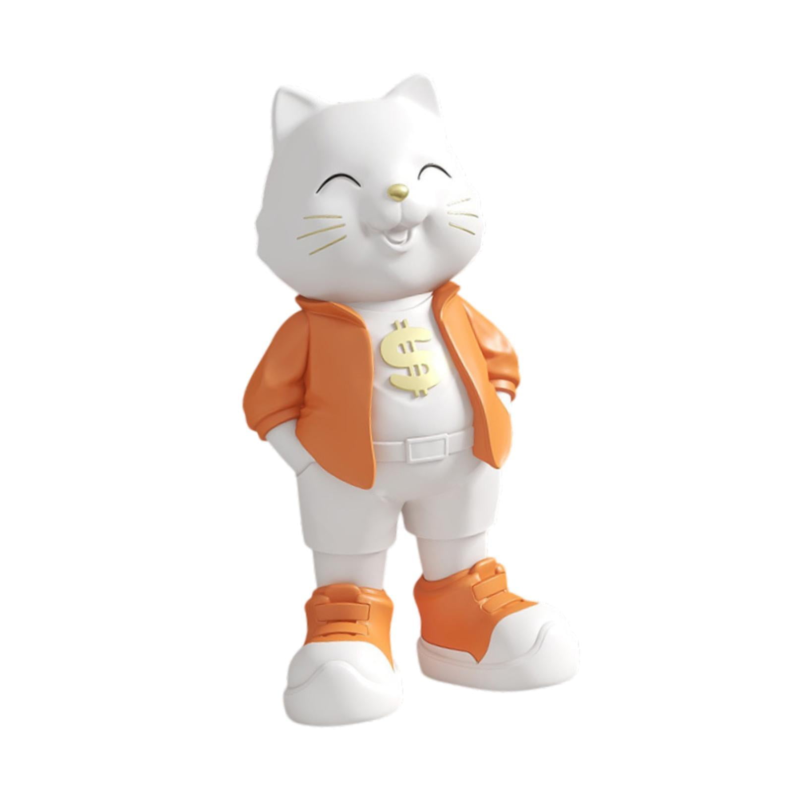 deevoka Standing Cat Statue Collectible Resin Sculpture for Cabinet ...