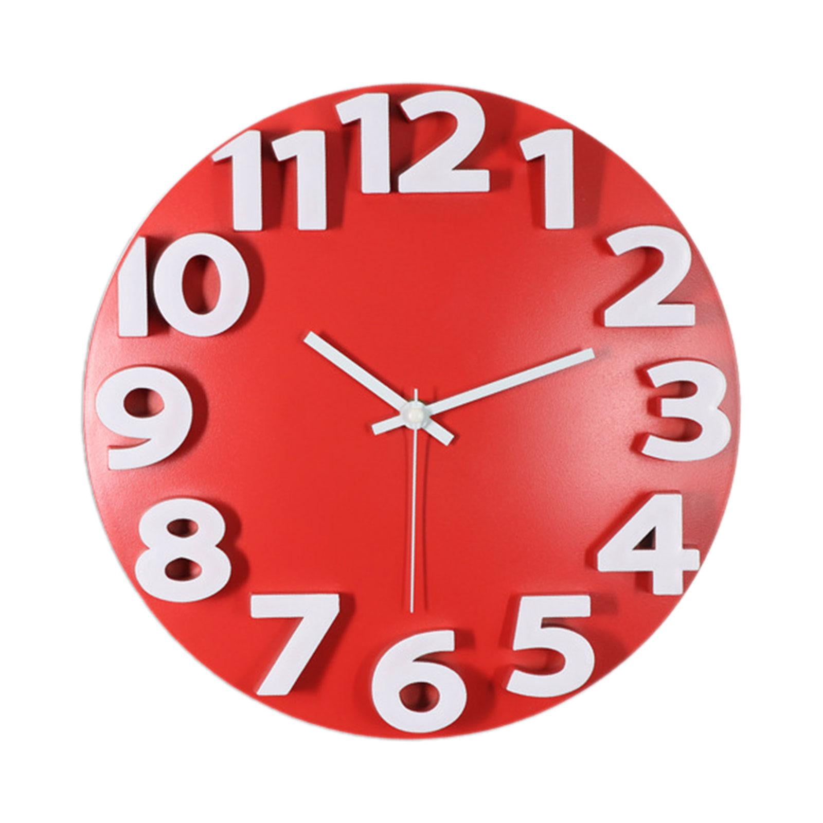 deevoka Wall Clock Home Decoration 3D Numbers Creative Metal Pointer ...
