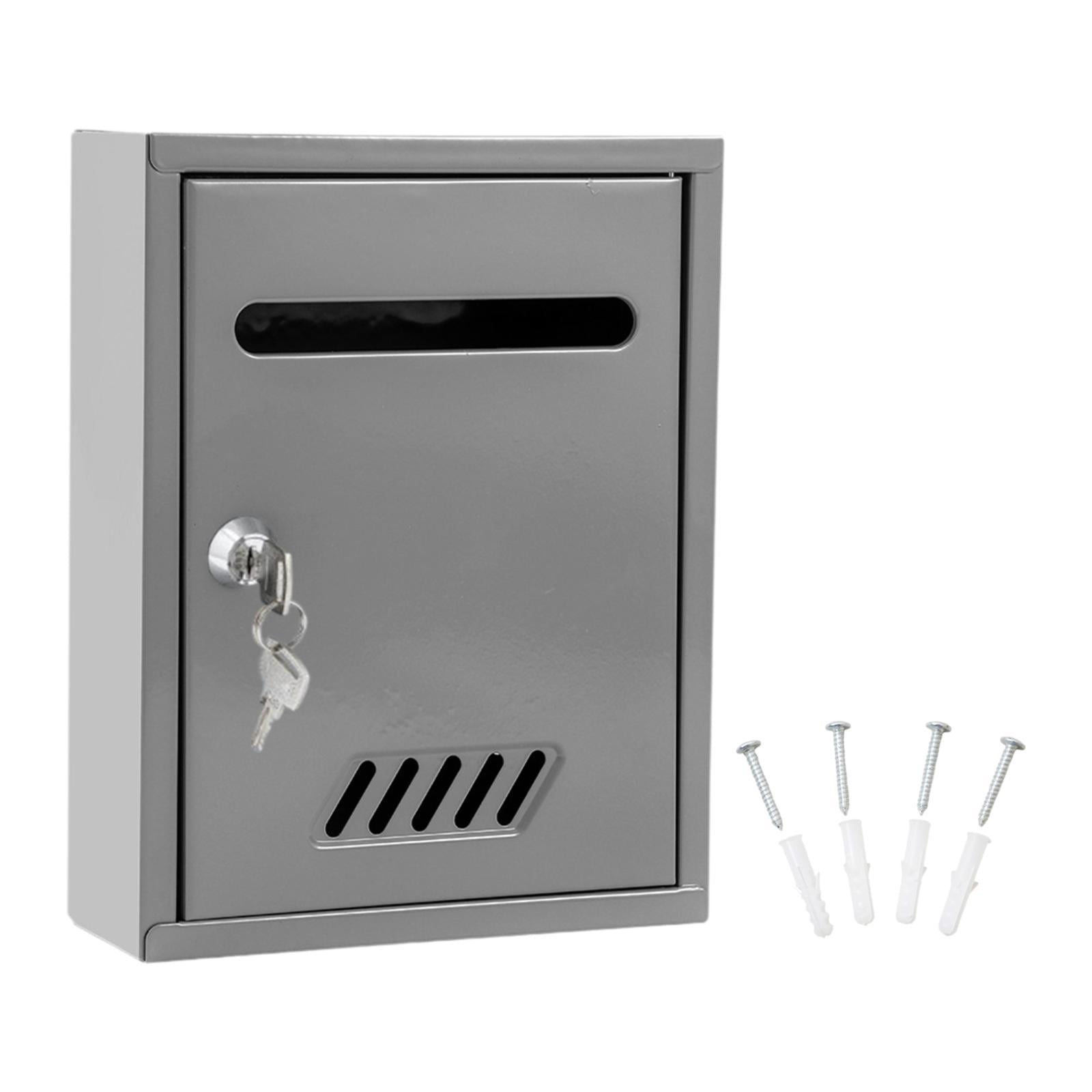 deevoka Wall Mount Mailbox Large Locking Mail Box for Front Door Gate ...