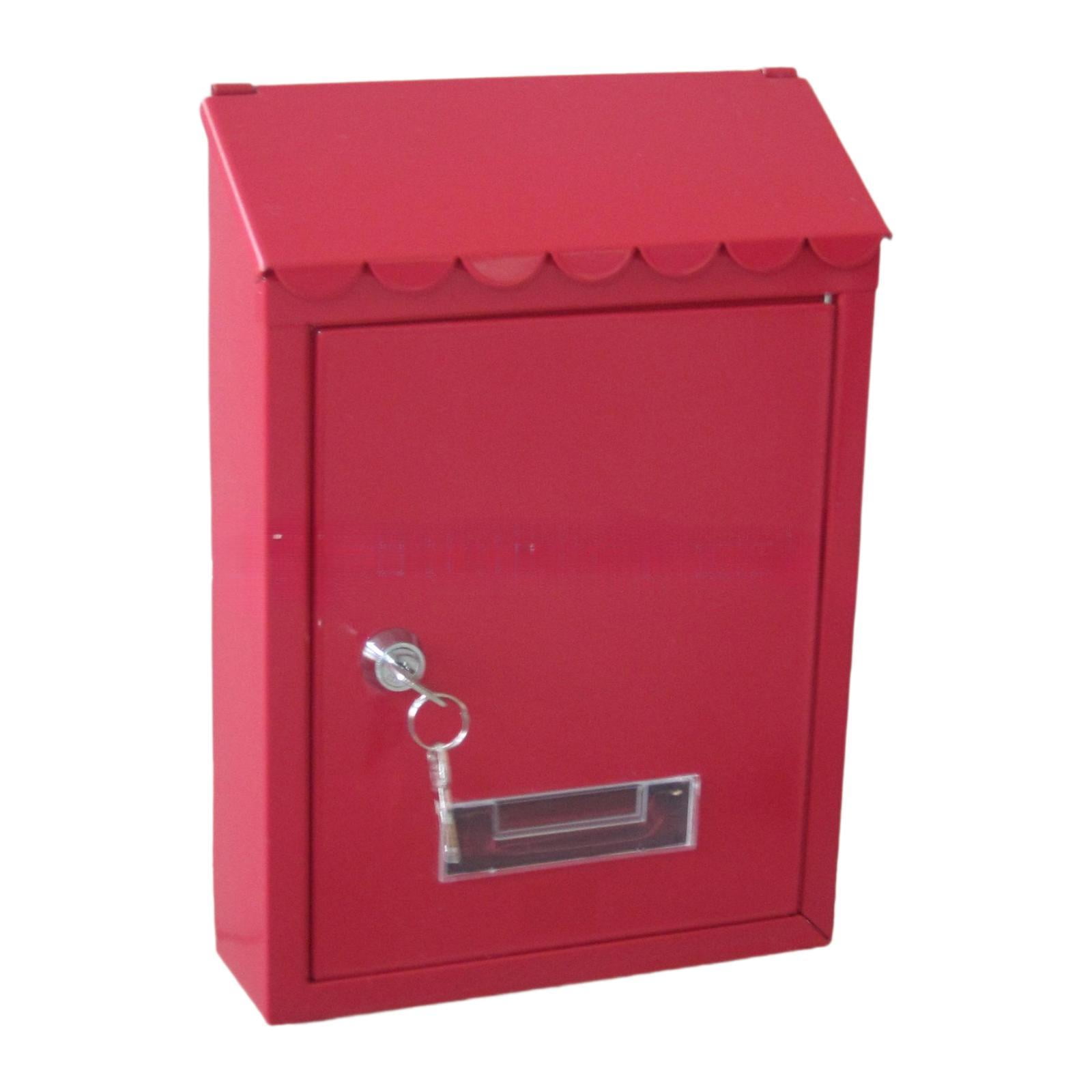 deevoka Wall Mount Mailbox Lockable Iron Letter Box for Outdoor Gate ...