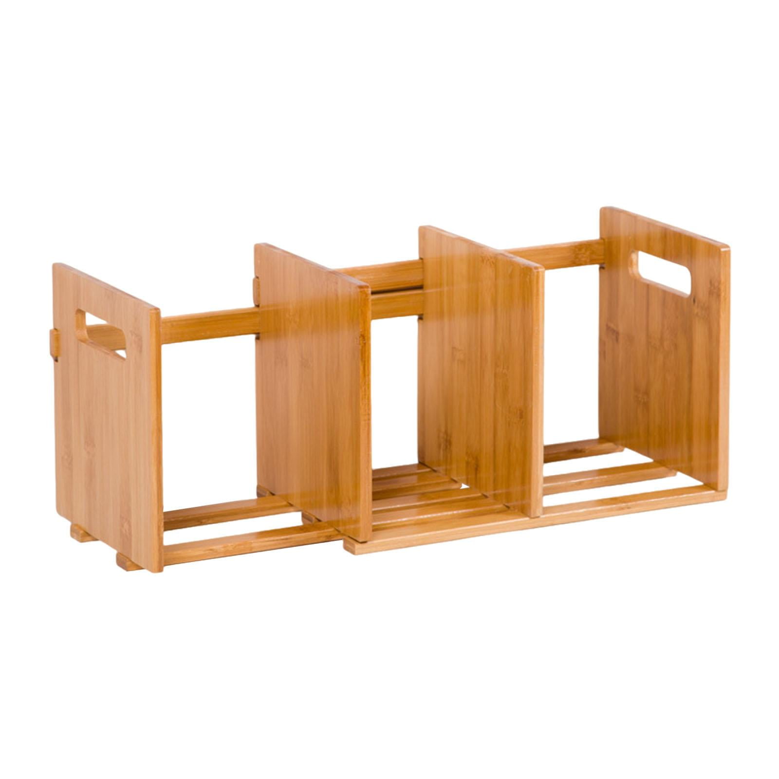 deevoka Wood Desktop Bookshelf Adjustable Desk Organizer for Home ...