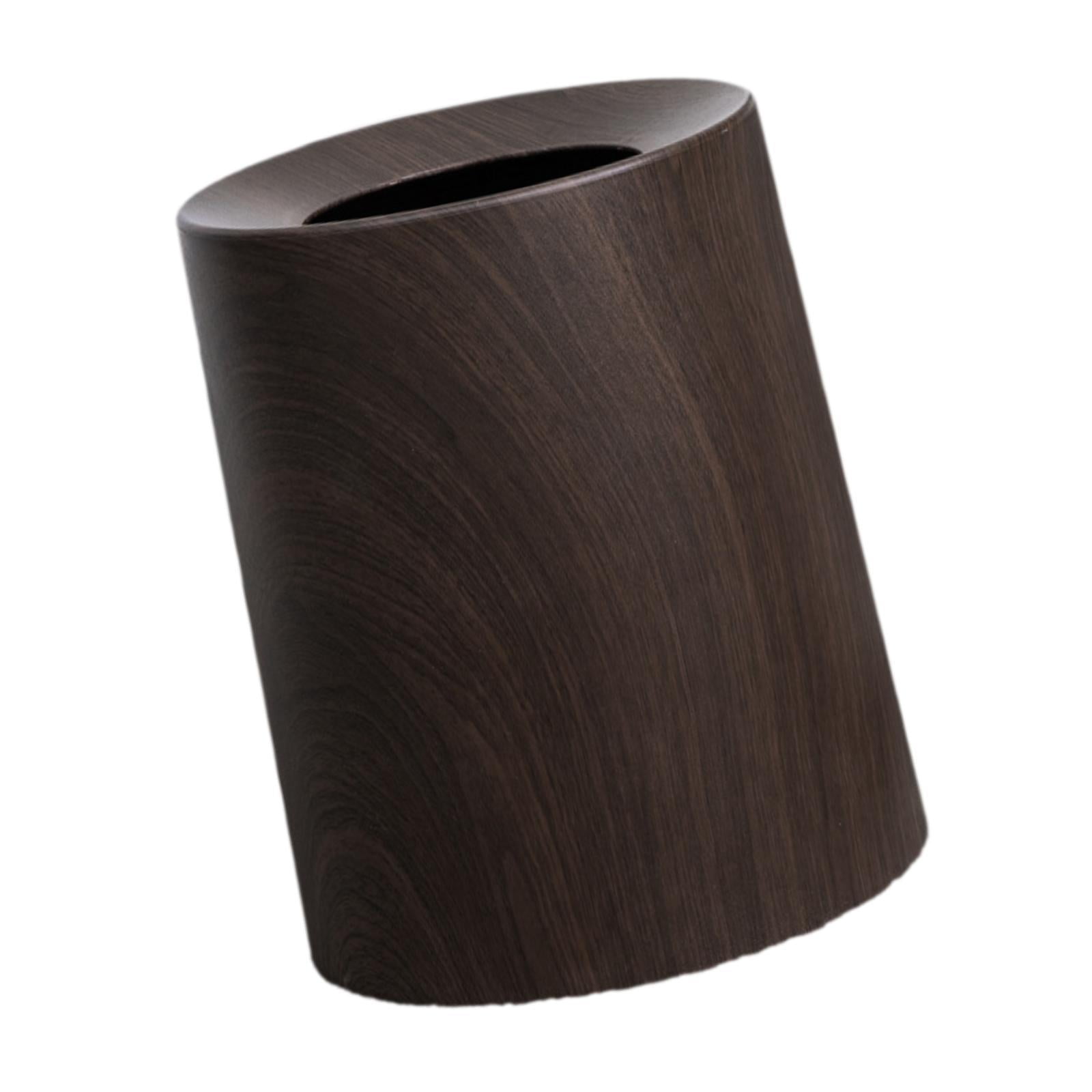 deevoka Wood Grain Trash Can Elegant Garbage Bin for Entryway Study ...