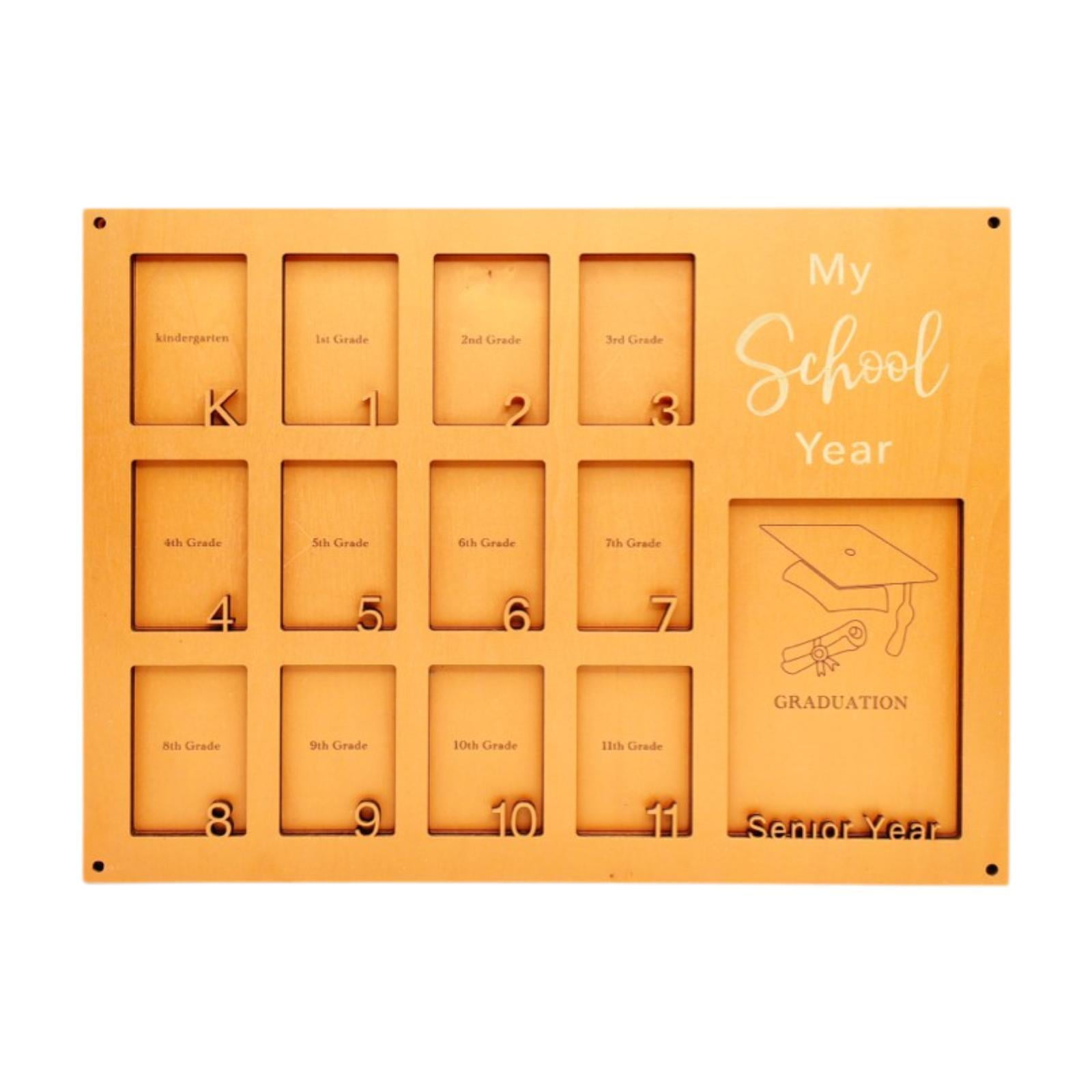 deevoka Wooden School Picture Frame Pre K to 12 40x30cm for Any ...