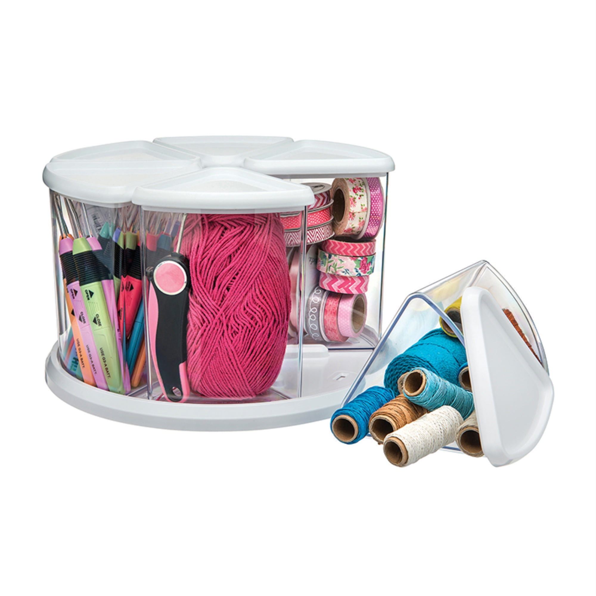 deflecto Six Canister Carousel Organizer, Plastic, 11 1/8 x 11 1/8 ...