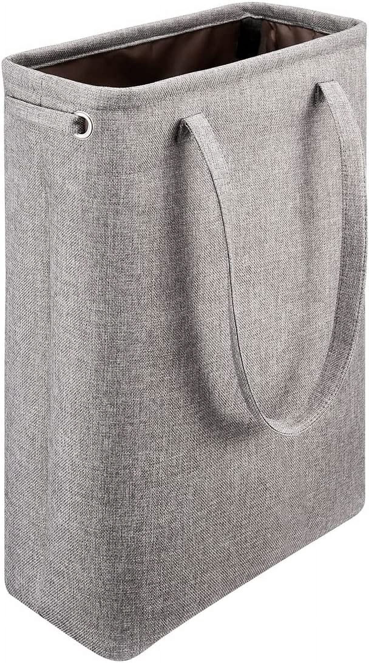defrt Laundry Basket with Handles Beige&Khaki-Slim Laundry Bin ...