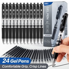 STAGEEK 12 Pack Black Gel Pens, Quick Dry Black Ink Pens, 0.5mm Fine ...