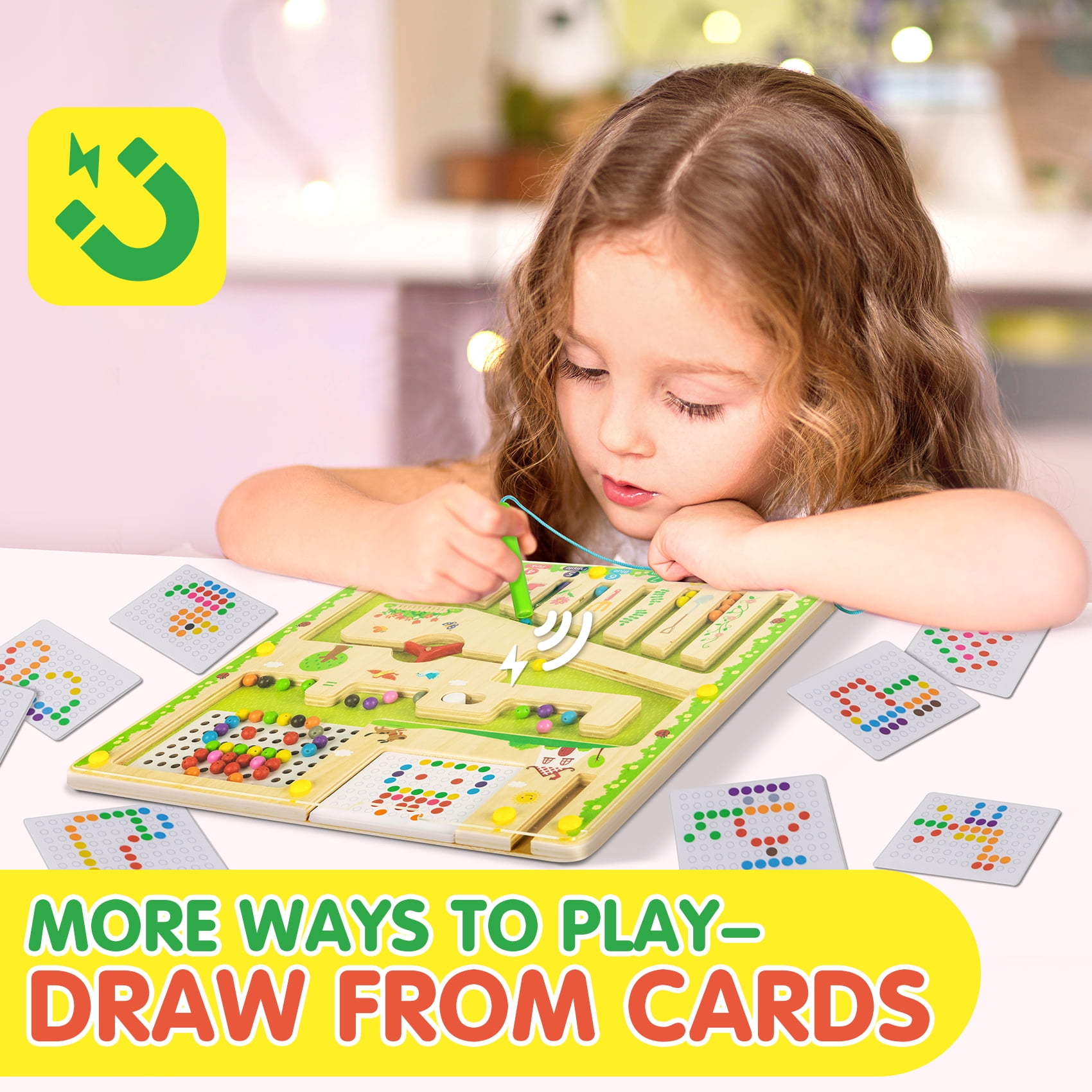 deli Magnetic Color and Number Maze, Montessori Toys for 3 4 5 Year Old ...