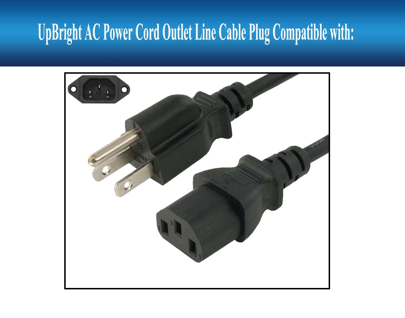 Dell Universal 3-Prong PC Power Cable, Standard US Outlet for Computers ...