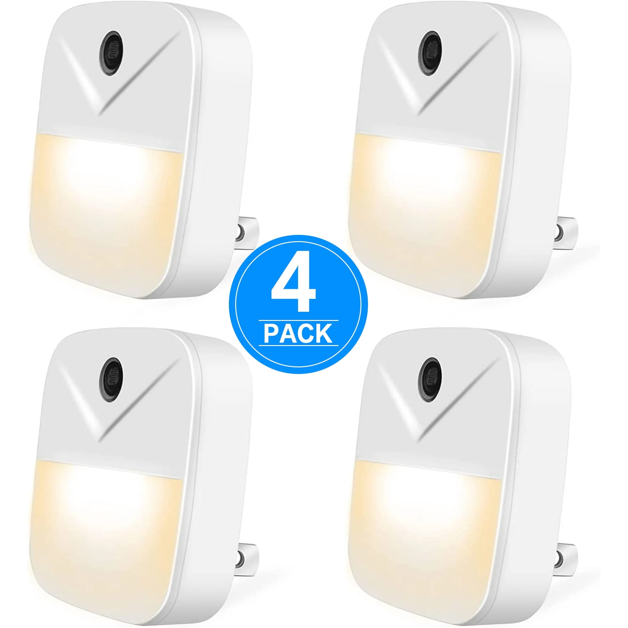 delpattern 4 Pack LED Night Lights, Automatic Plug-In with Light ...