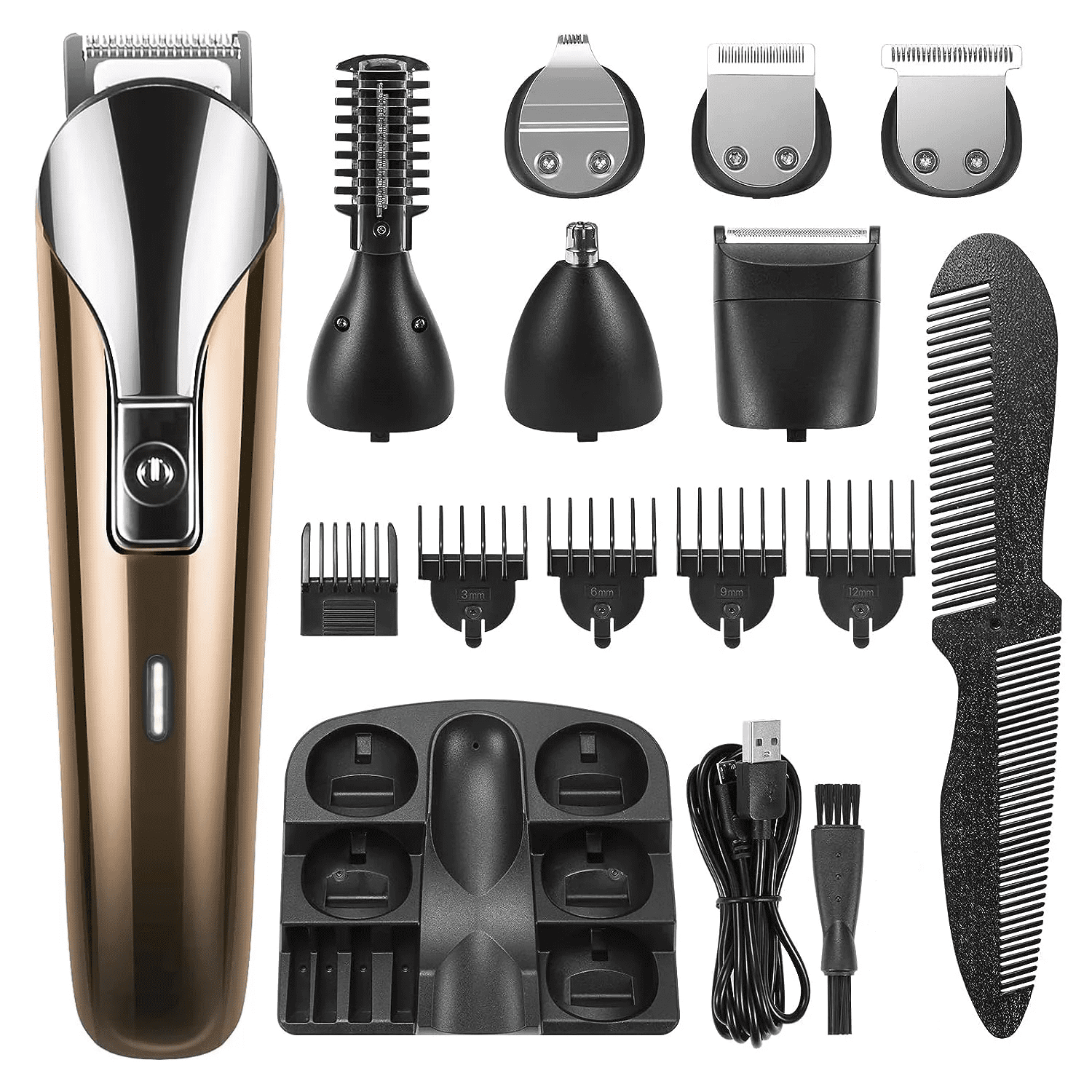 delpattern 5-in-1 Multi Trimmer, Waterproof Electric Razor, Cordless ...