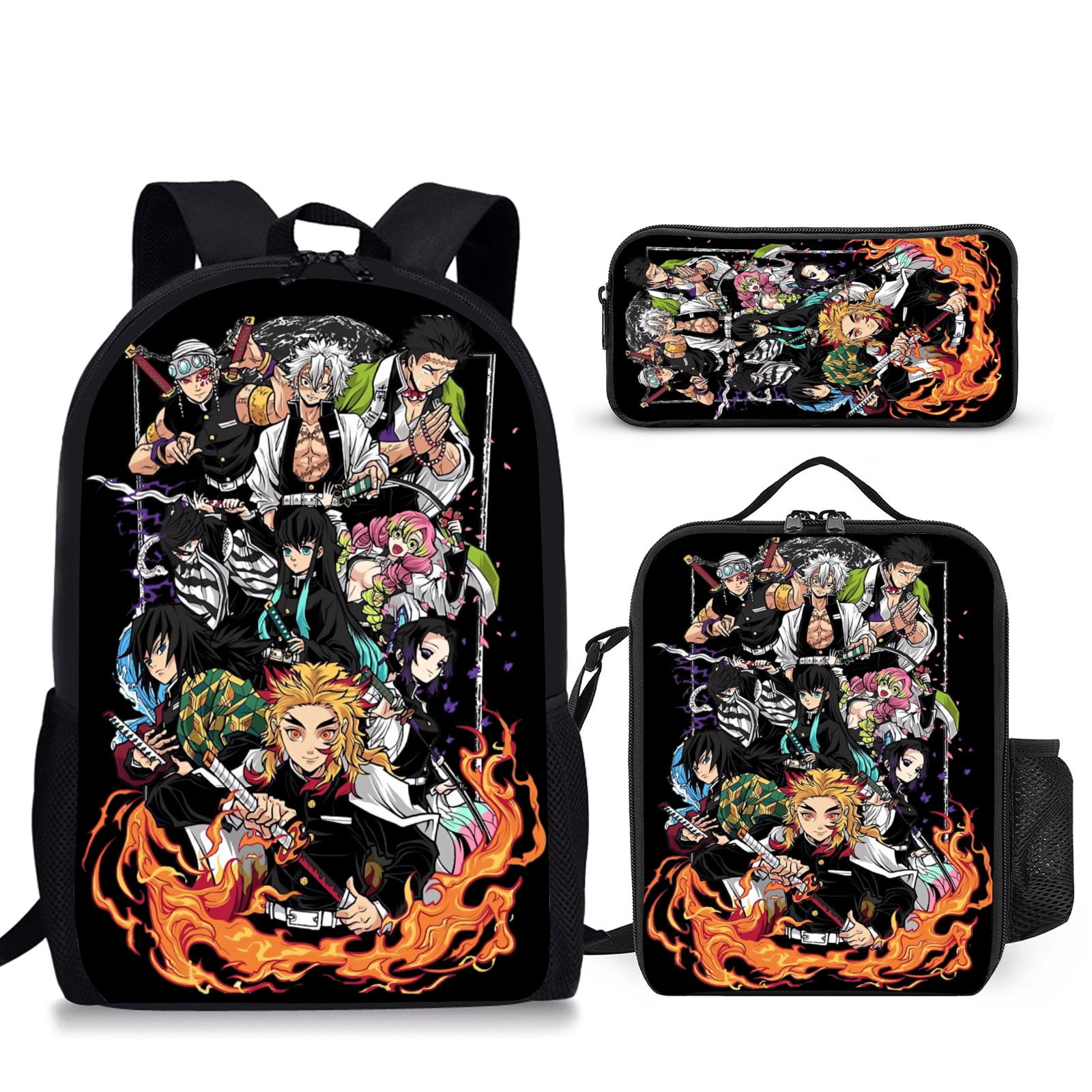demon slayer Backpack 17 Inch Laptop Backpack Cartoon Durable Hiking ...