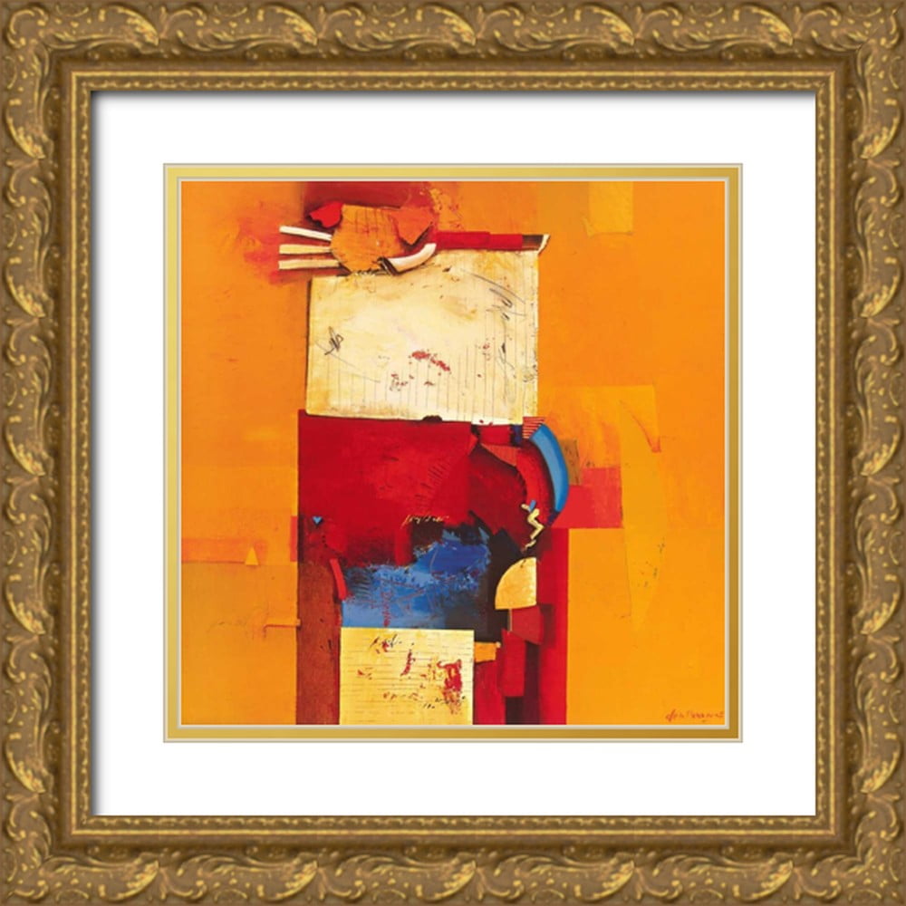 den Boon, Theo 15x15 Gold Ornate Wood Framed with Double Matting Museum ...