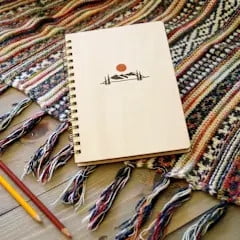 denik Mountain Sunrise Wood Spiral Notebook - Walmart.com