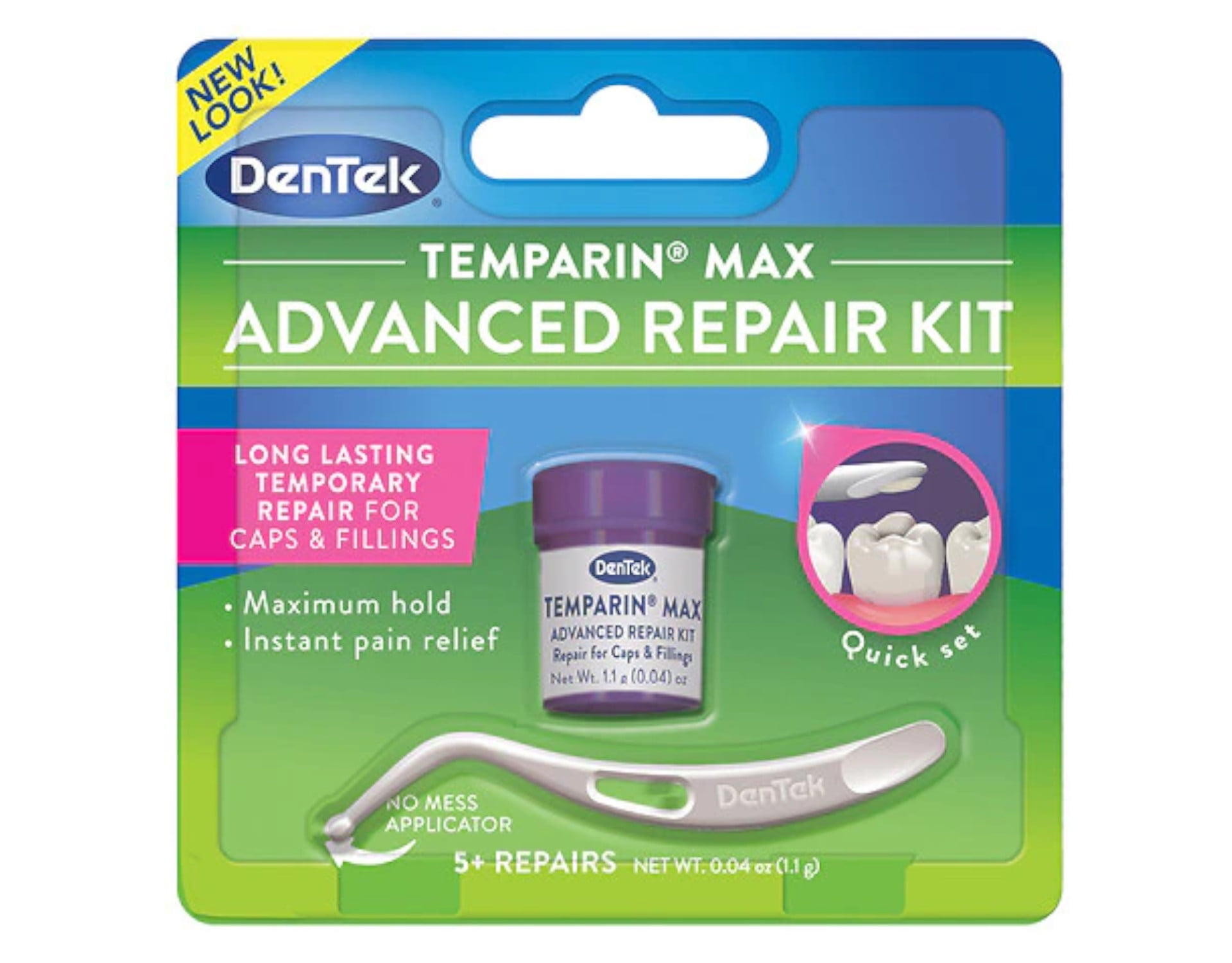 dentek temparin max lost filling and loose cap repair kit | one step ...