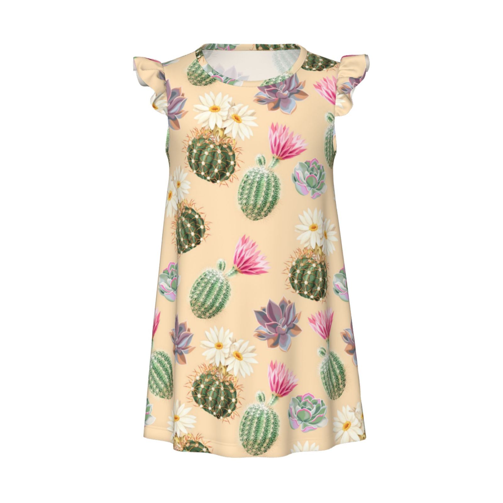 desert Cactus Succulents Girls Nightgowns, Flutter Sleeve Pajamas ...