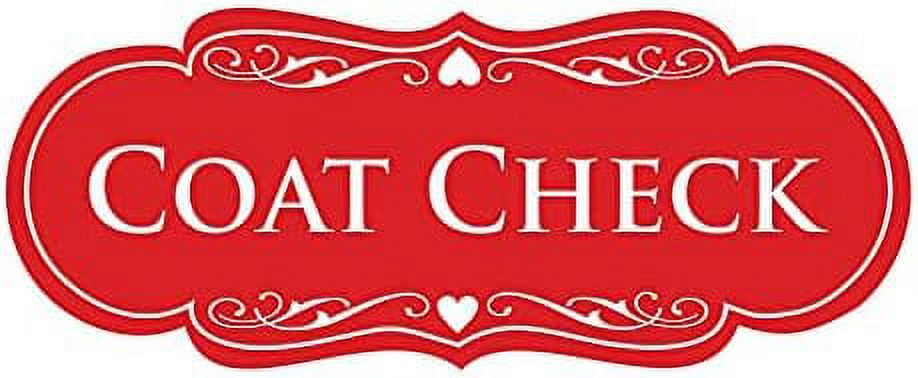 designer coat check sign (red) - small - Walmart.com