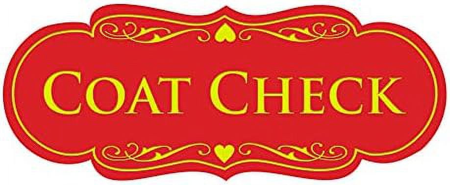 designer coat check sign (red/yellow) - medium - Walmart.com