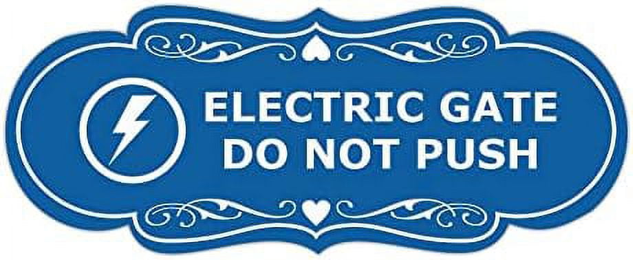 designer electric gate do not push sign (blue) - large - Walmart.com
