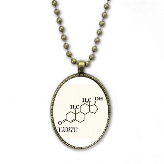 desire love molecular structure necklace vintage chain bead pendant ...