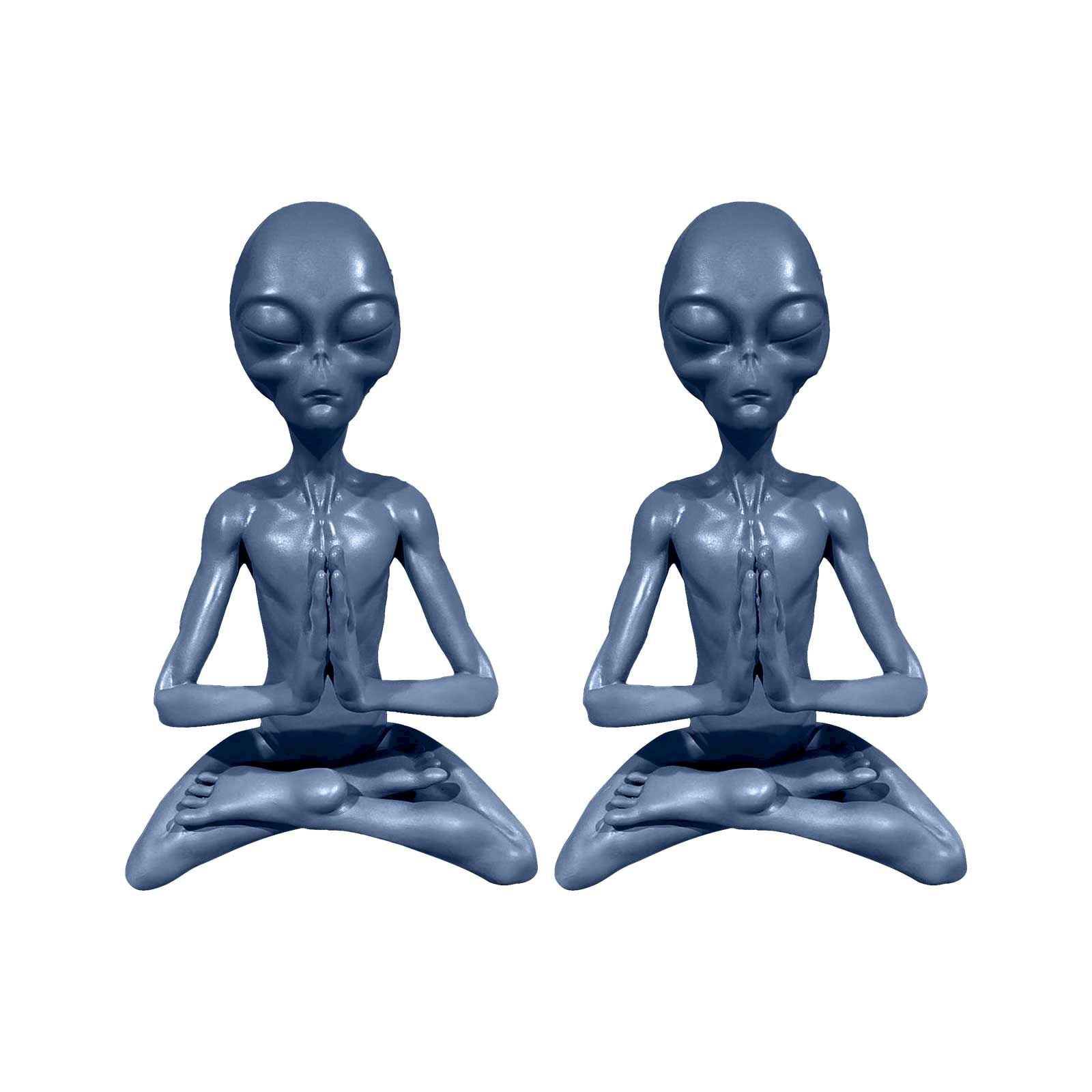 Easter Desk Decorations Desktop Ornament 2Pcs Meditating Alien Garden ...